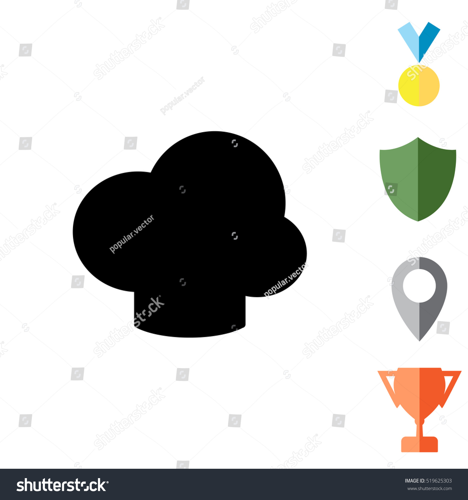 Chef Hat Icon Restaurant Menu Stock Vector (Royalty Free) 519625303 ...