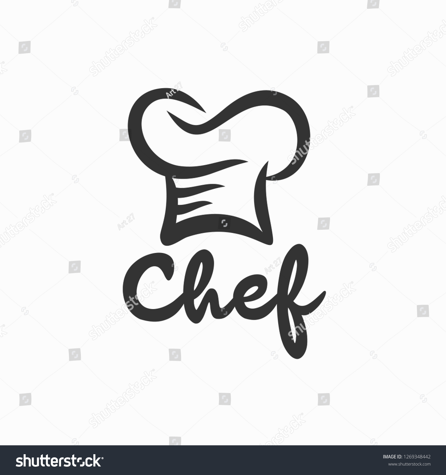 Chef Hat Logo Design: เวกเตอร์สต็อก (ปลอดค่าลิขสิทธิ์) 1269348442