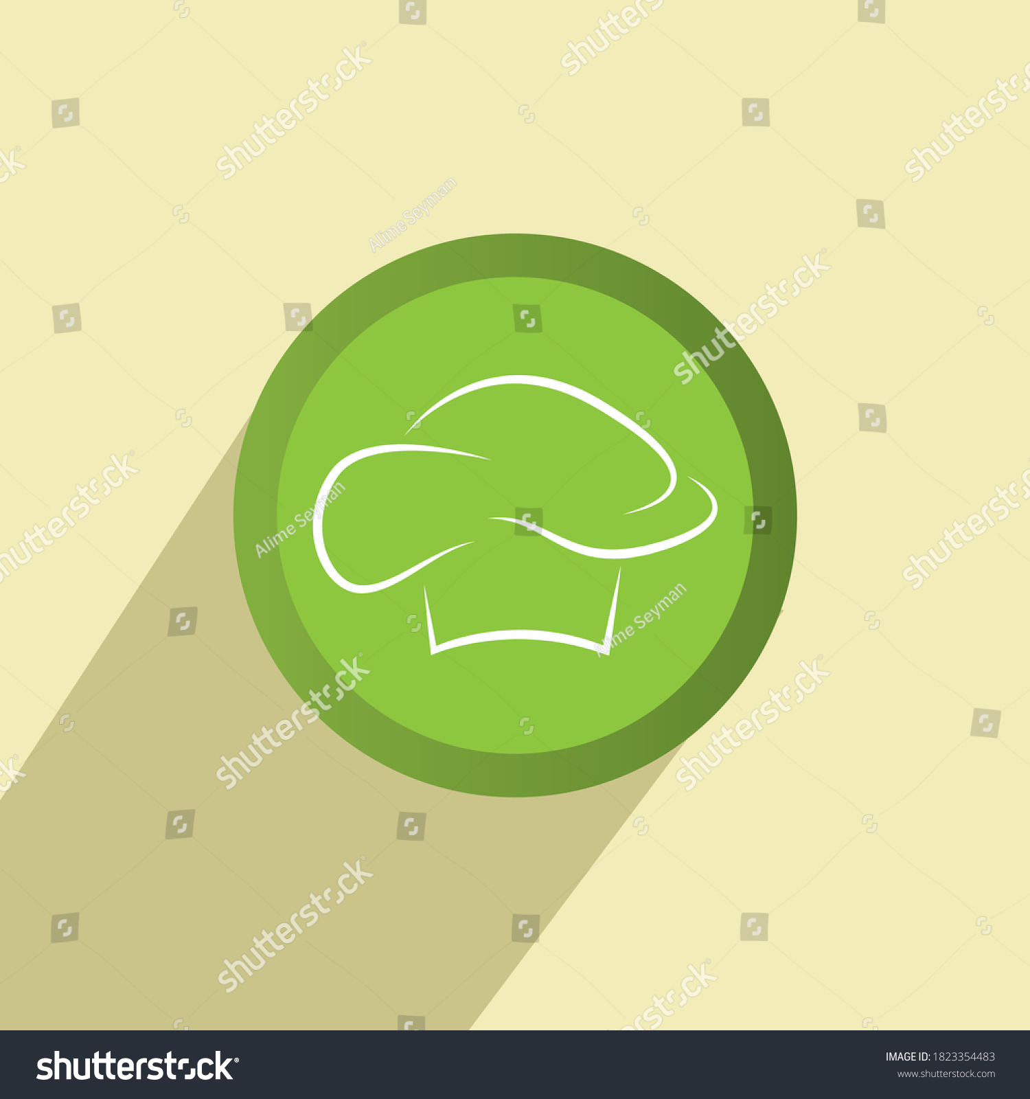 Chef Hat Green Icon Stock Vector (Royalty Free) 1823354483 | Shutterstock