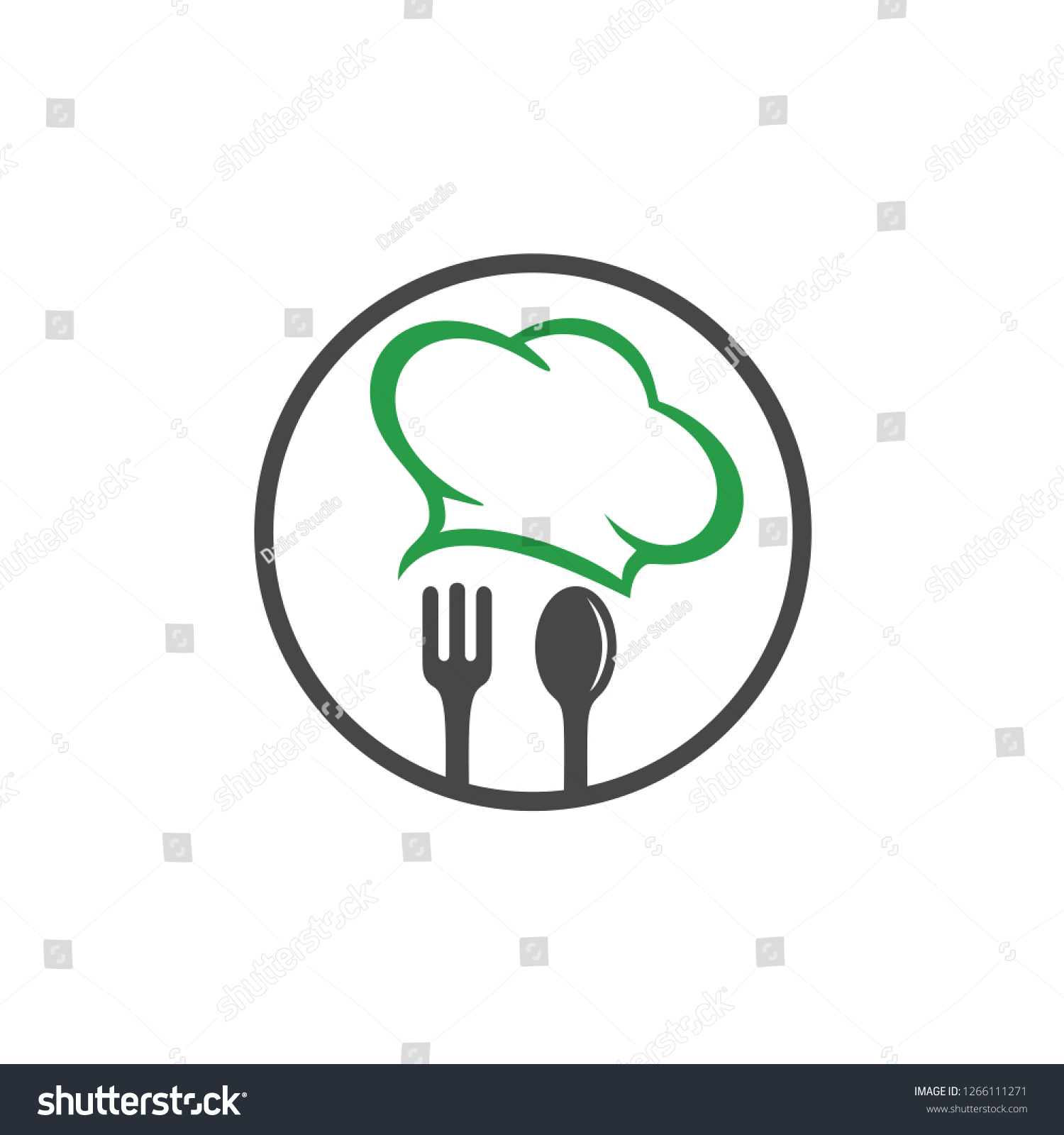 Chef Hat Spoon Fork Logo Vector Stock Vector (Royalty Free) 1266111271 ...