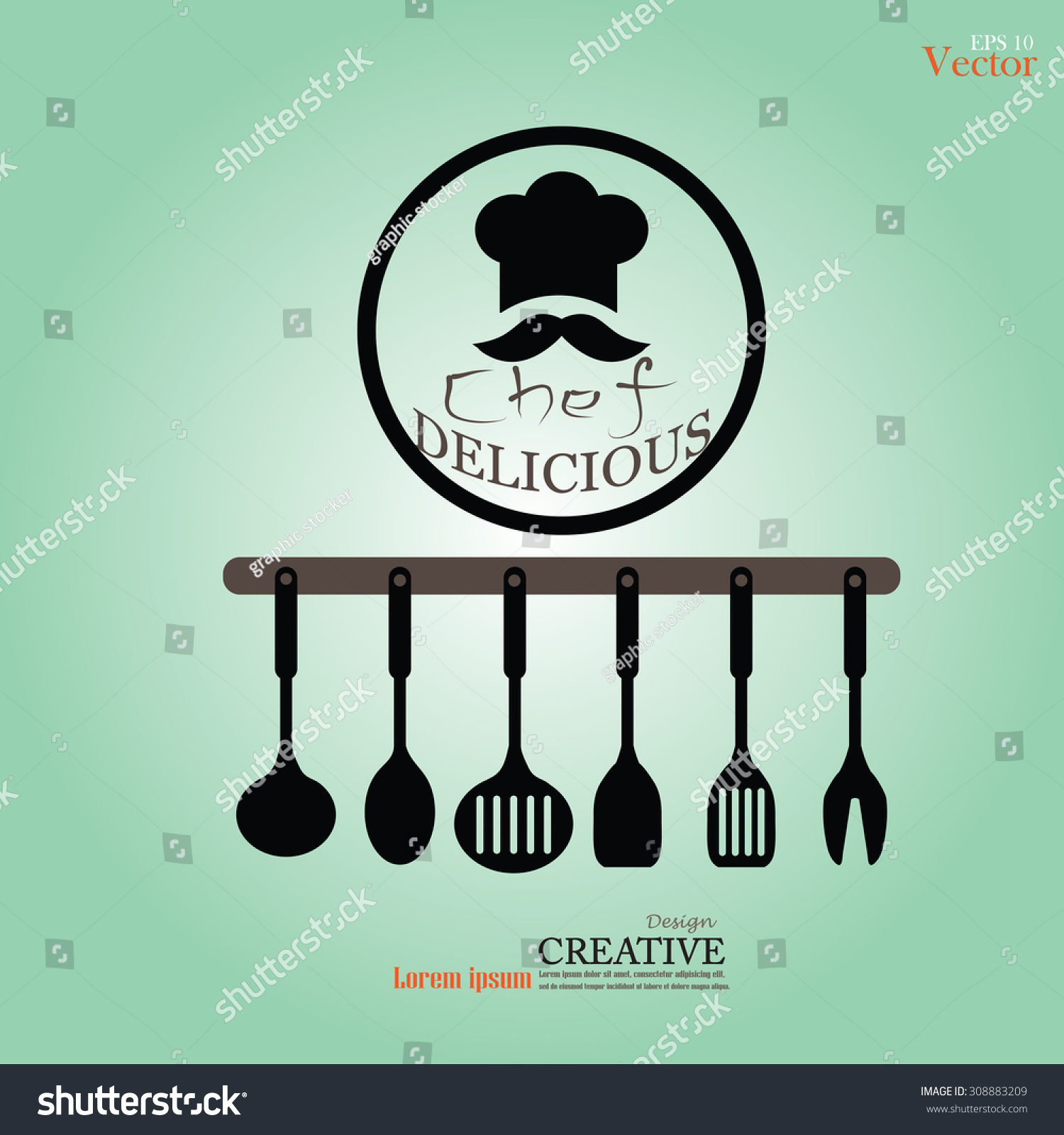 Chef Iconchef Symbolvector Illustration Stock Vector 308883209 ...