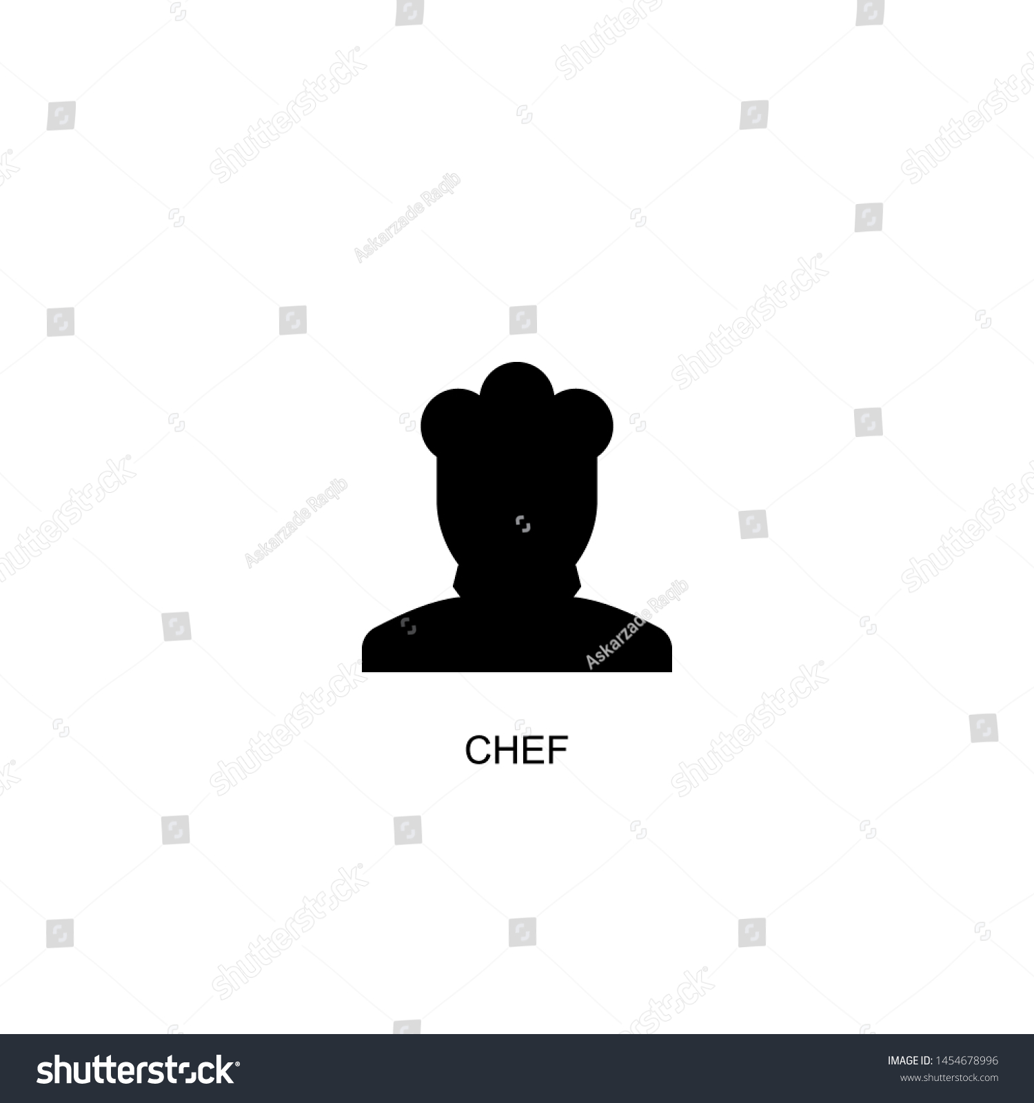 Chef Icon Vector Black Design Stock Vector (Royalty Free) 1454678996 ...