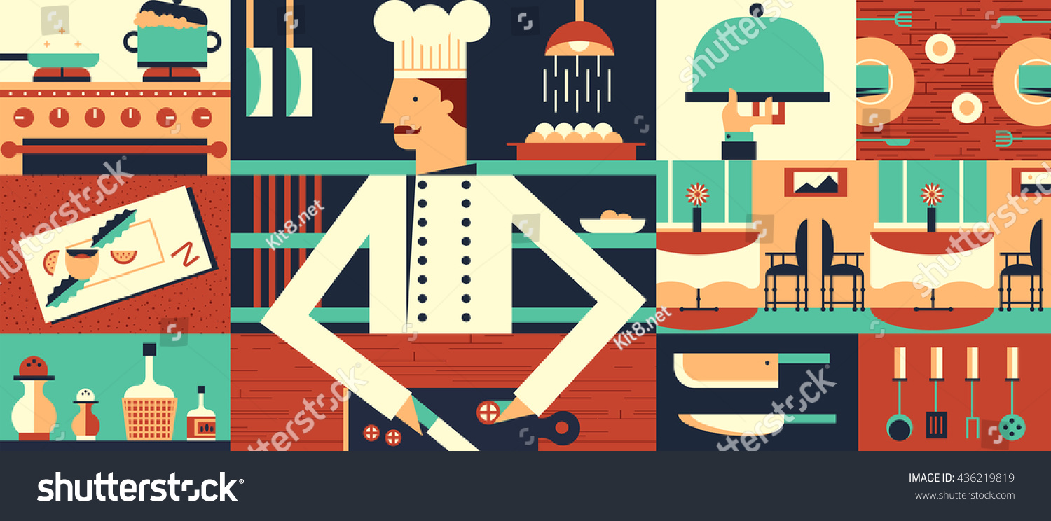Chef Restaurant Background Stock Vector (Royalty Free) 436219819
