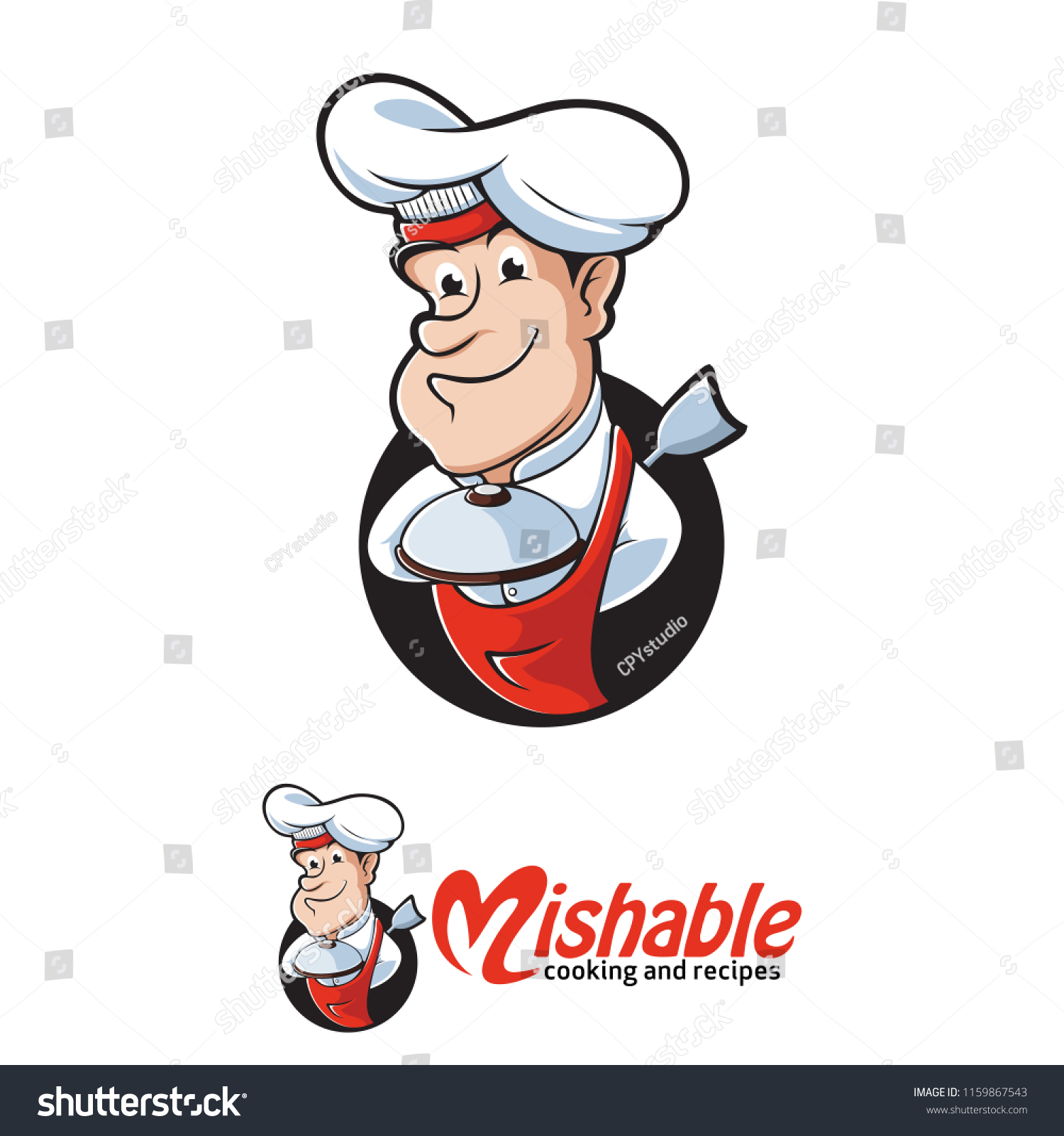 Chef Koki Mascot Restaurant Logo: vector de stock (libre de regalías ...