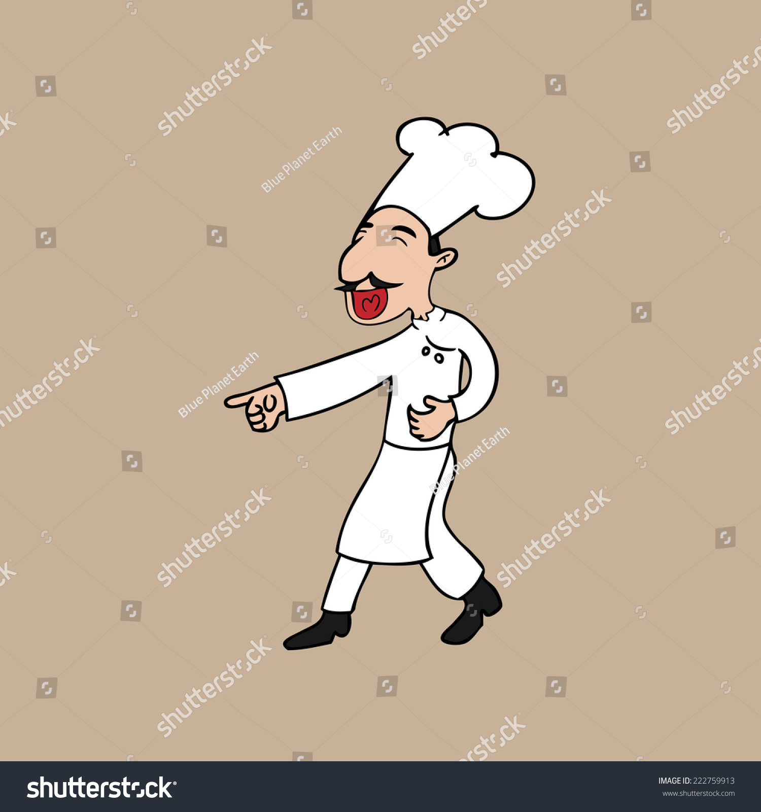 Chef Laughing Pointing Cartoon Vector Stock Vector (Royalty Free) 222759913
