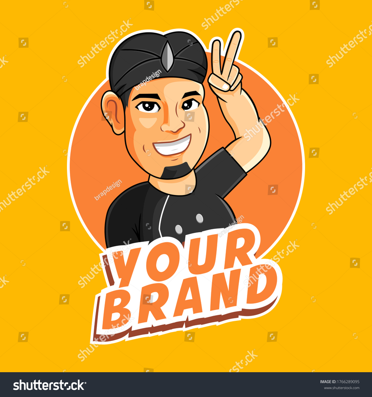 Chef Man Chef Mascot Logo Stock Vector (Royalty Free) 1766289095 ...