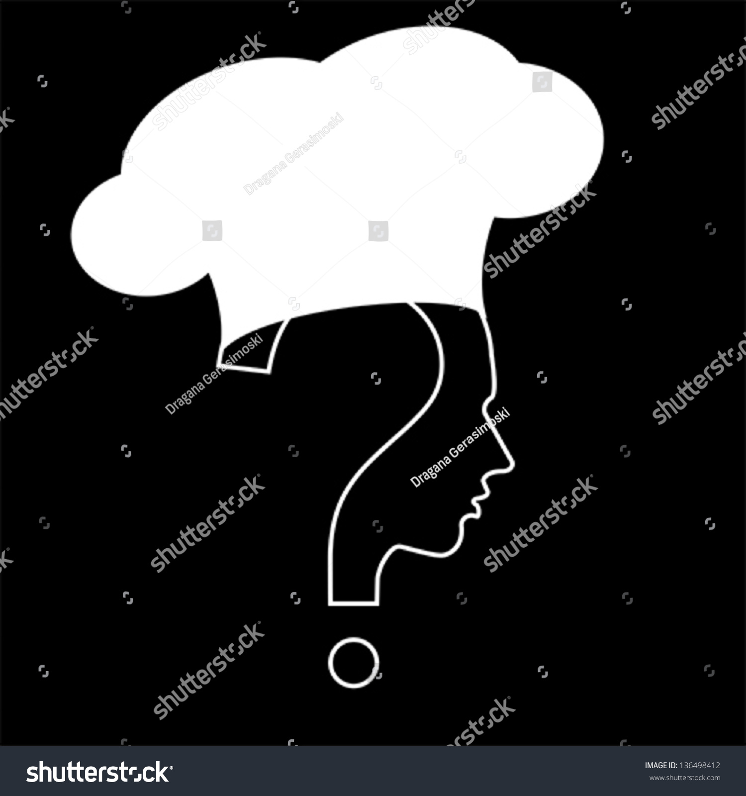 Chef Question Mark Human Head Symbol Stock Vector (Royalty Free ...