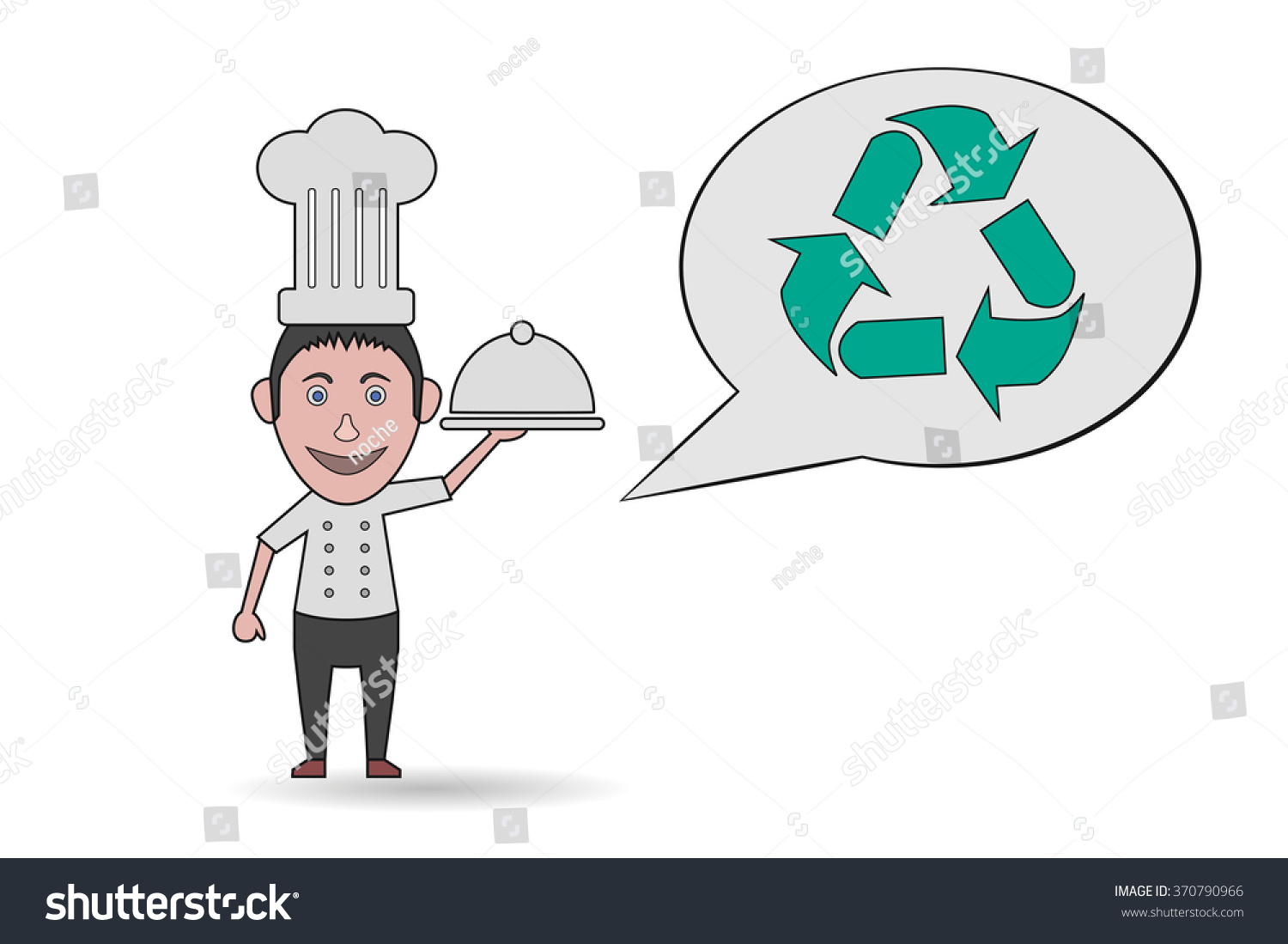 Chef Recycling Icon Stock Vector (Royalty Free) 370790966