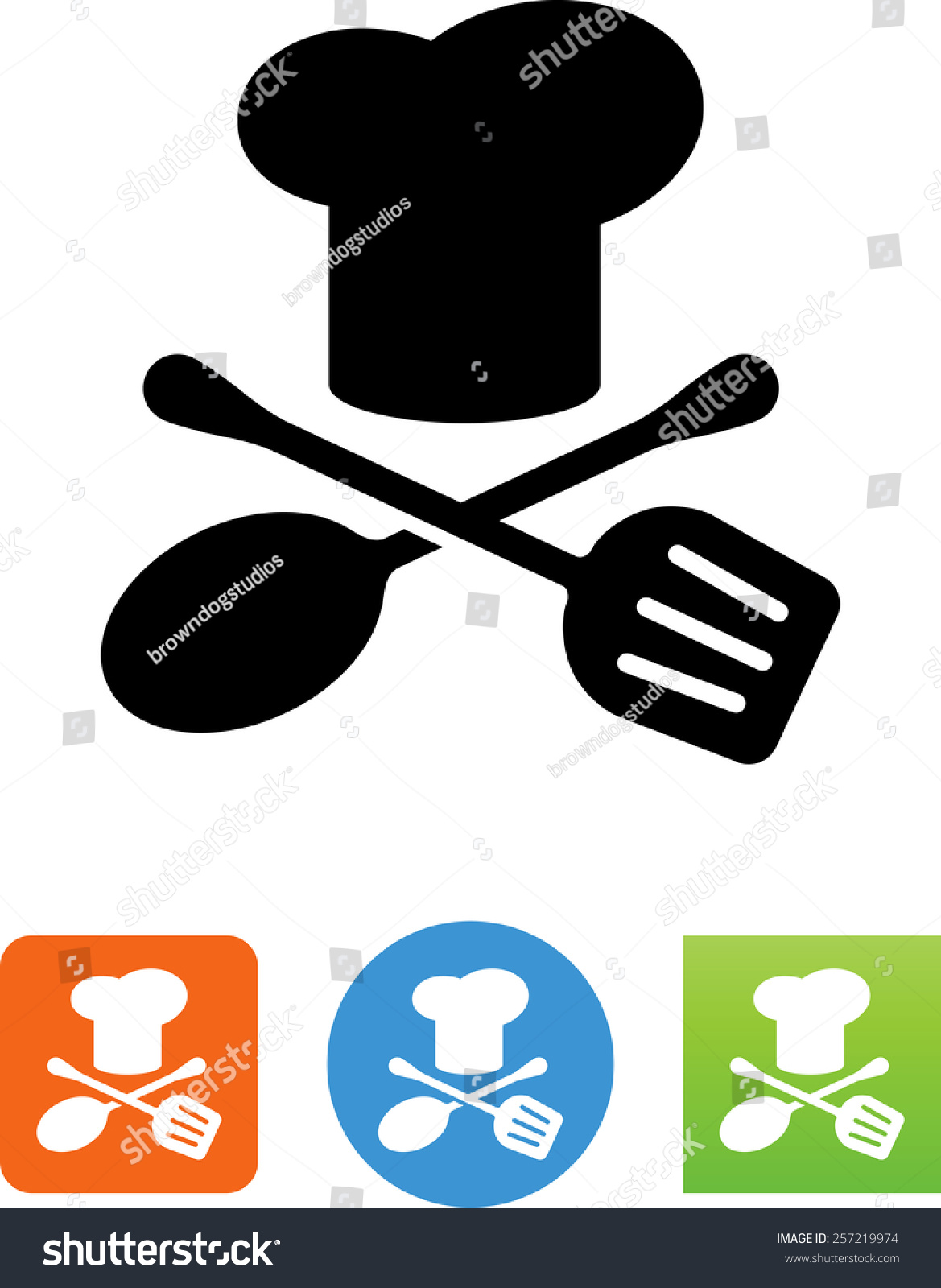 Chefs Hat Spoon Spatula Icon Stock Vector (Royalty Free) 257219974