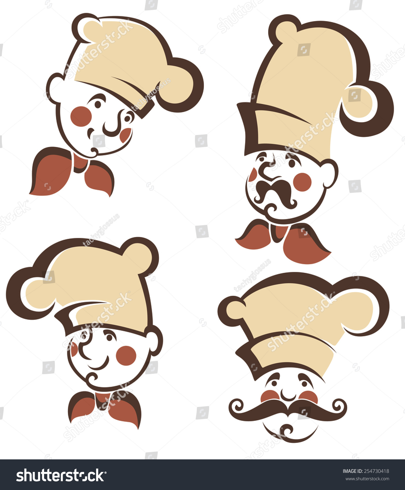 Chef Silhouettes Vector Collection Emblems Your: vector de stock (libre ...