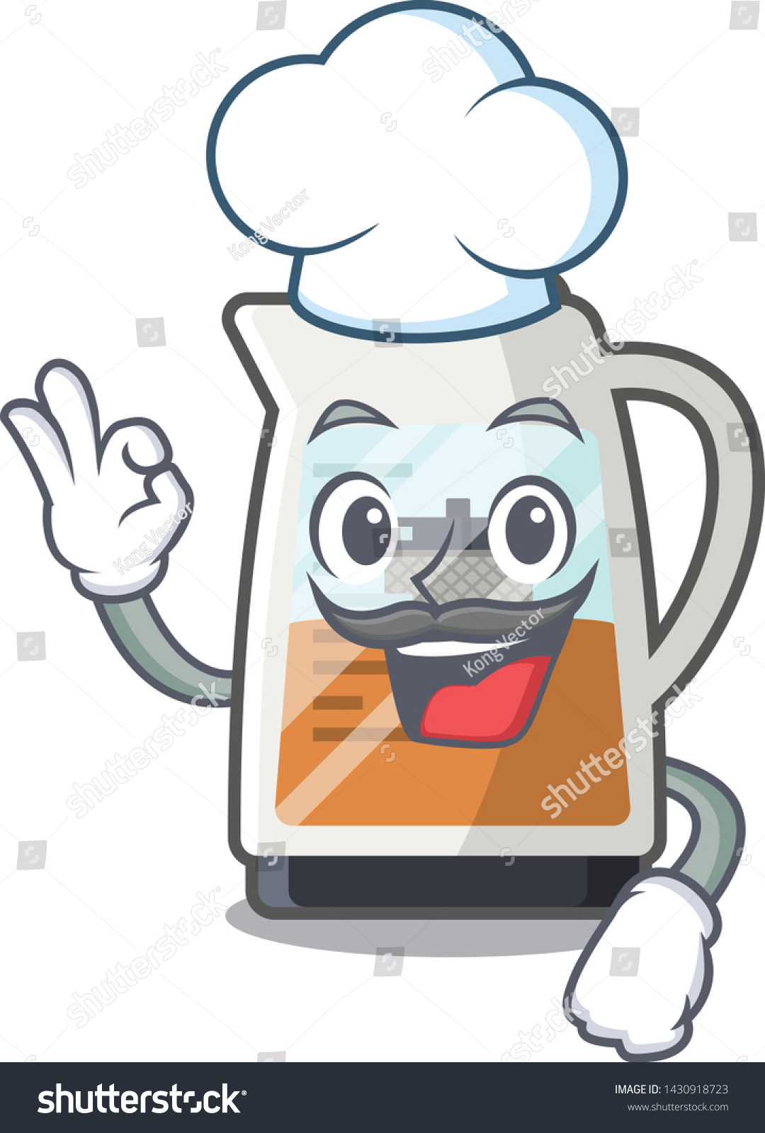 Chef Tea Maker Cartoon Shape Stock Vector (Royalty Free) 1430918723
