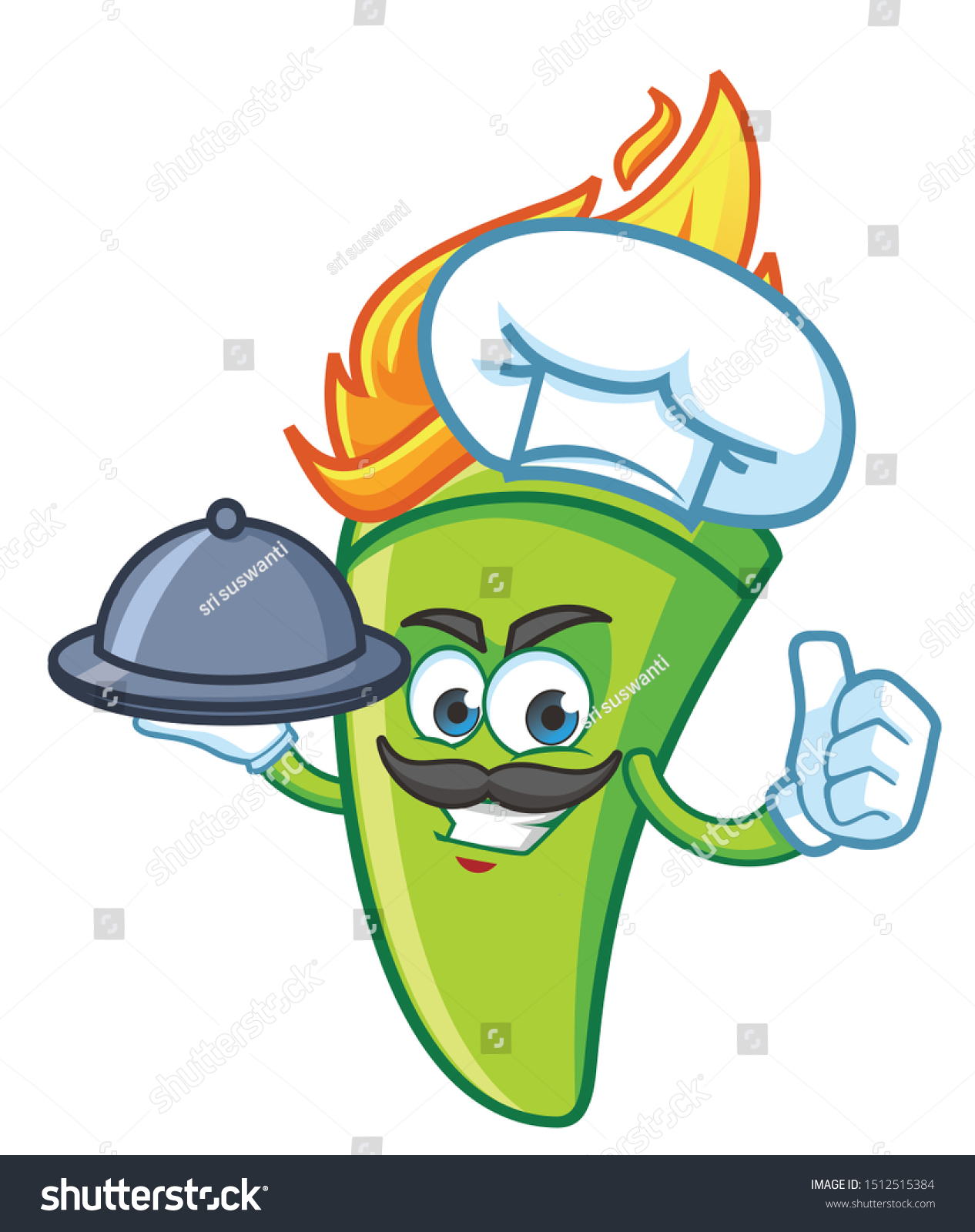 Chef Torch Fire Mascot Character Vector Stock Vector (Royalty Free ...