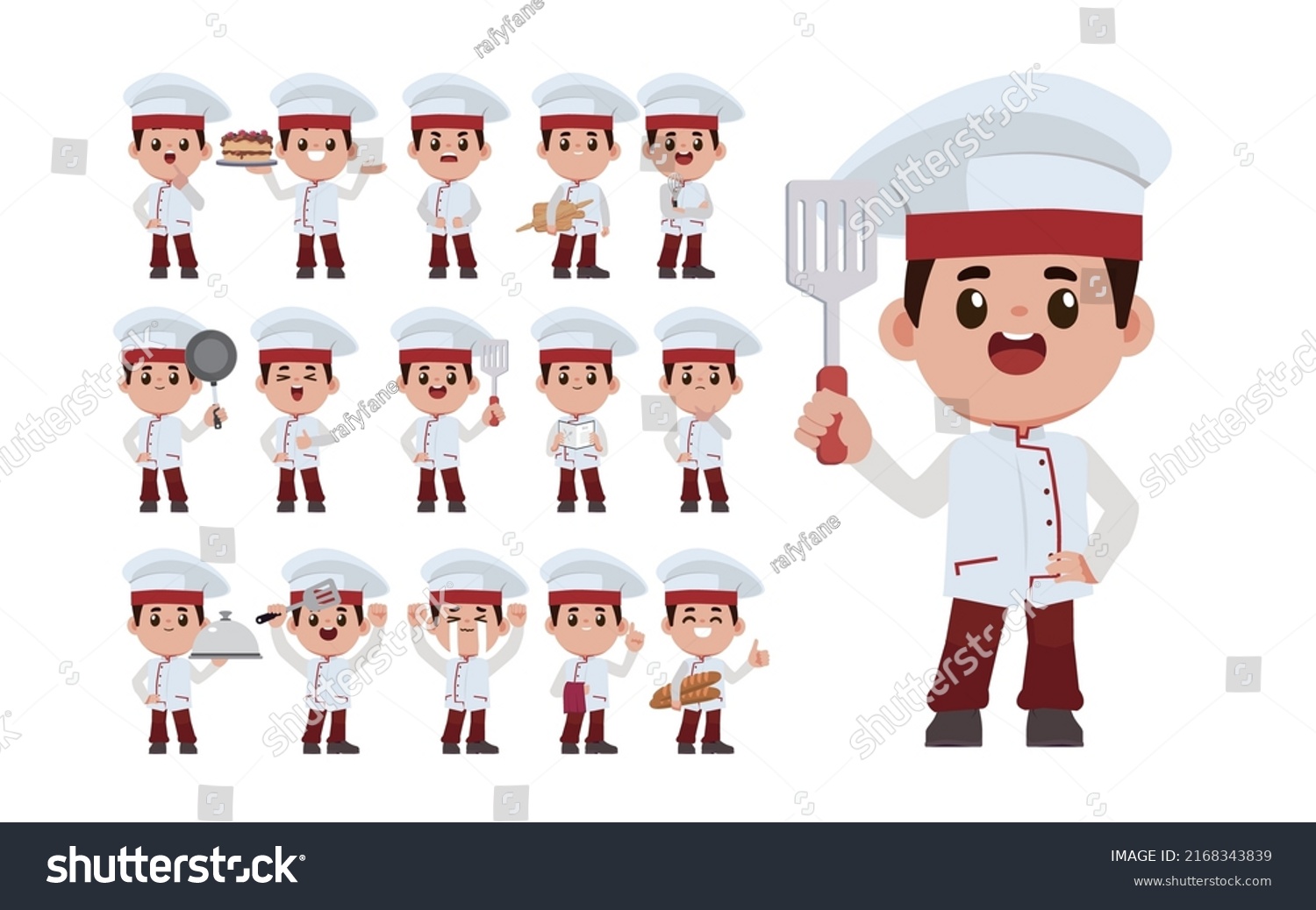 Chef Different Poses Vector Stock Vector (Royalty Free) 2168343839 ...