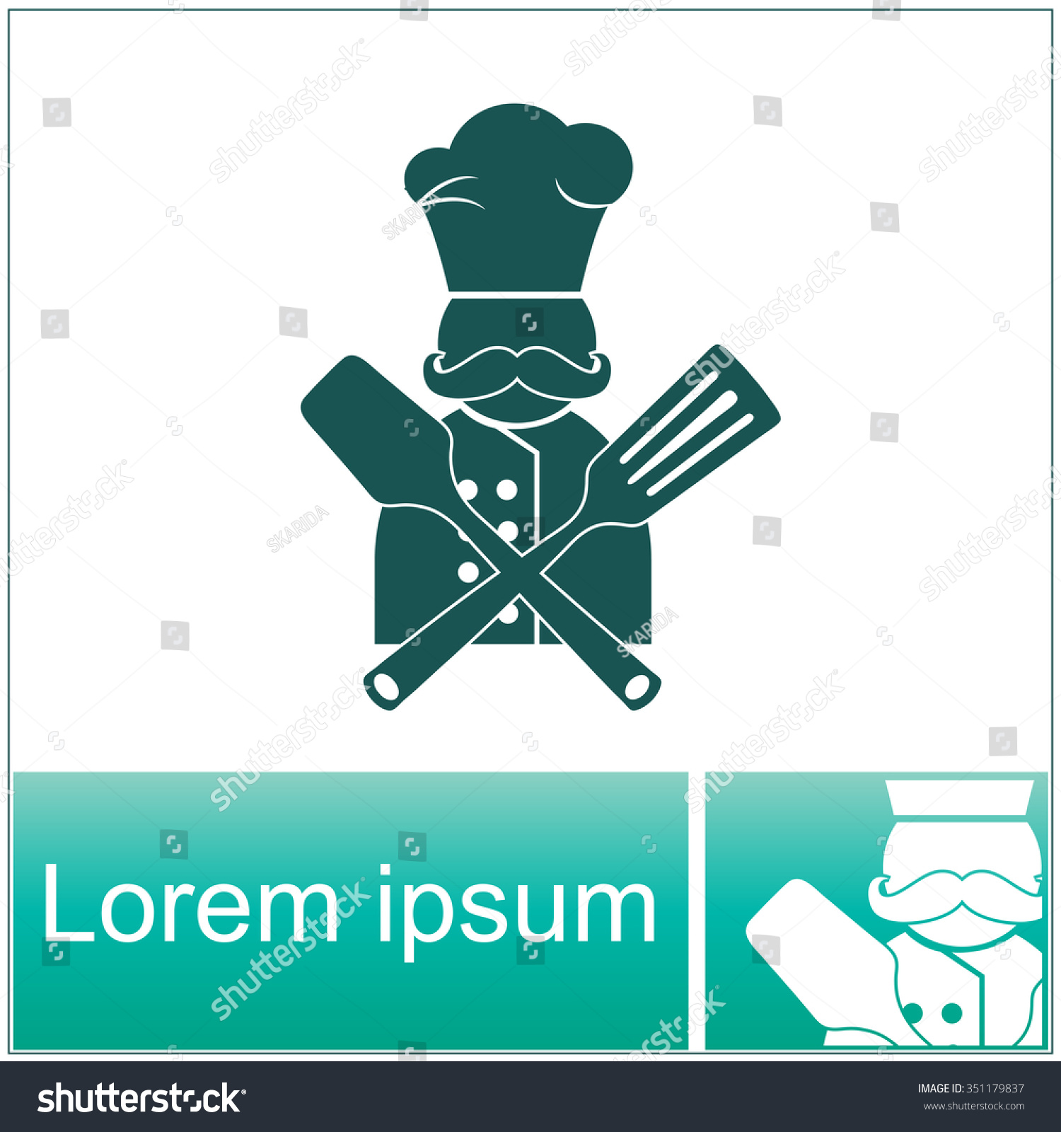 Chef Kitchen Utensils Vector Icon Stock Vector (Royalty Free) 351179837 ...