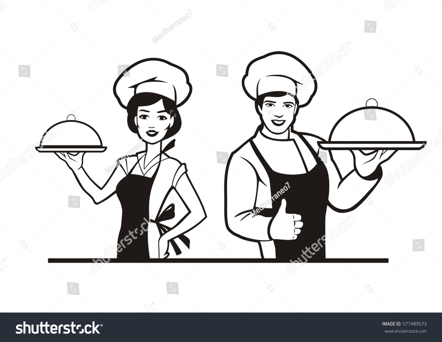 Chef Tray Vector Image Stock Vector (Royalty Free) 577489573 | Shutterstock