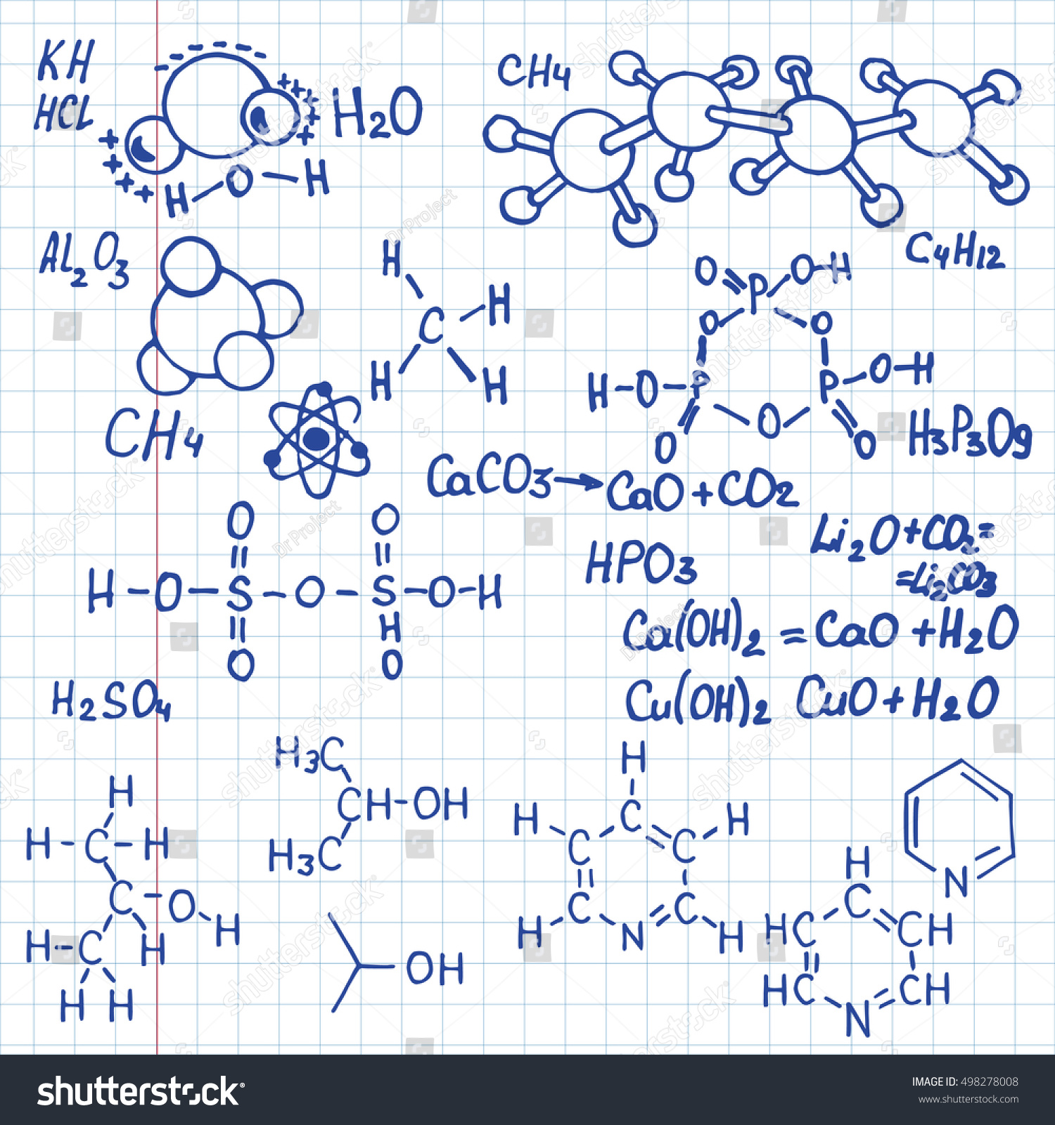 Chemical Formula On Notebook Sheet Education Stock Vector (Royalty Free ...