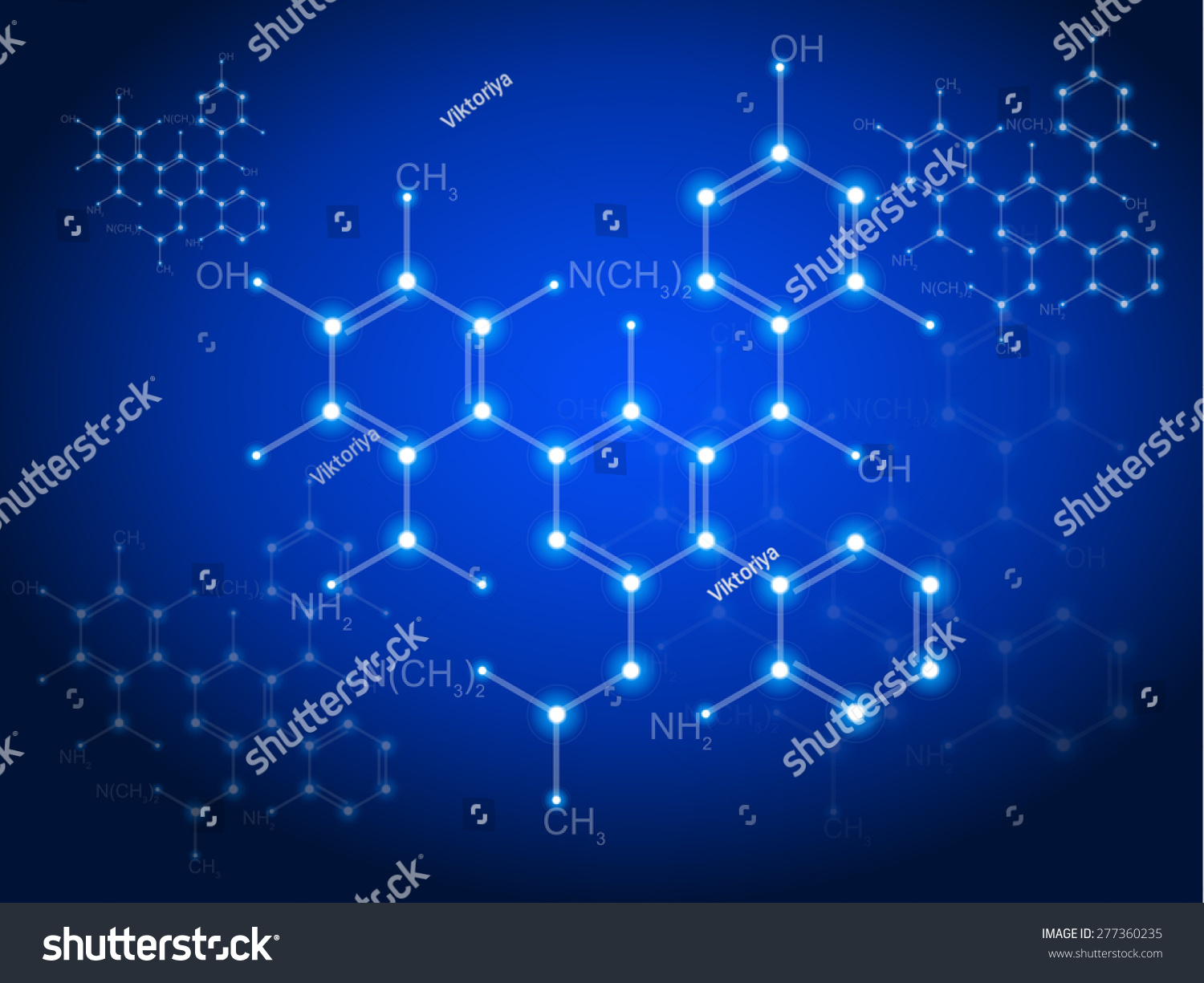 Chemical Formulas Blue Background Stock Vector (Royalty Free) 277360235