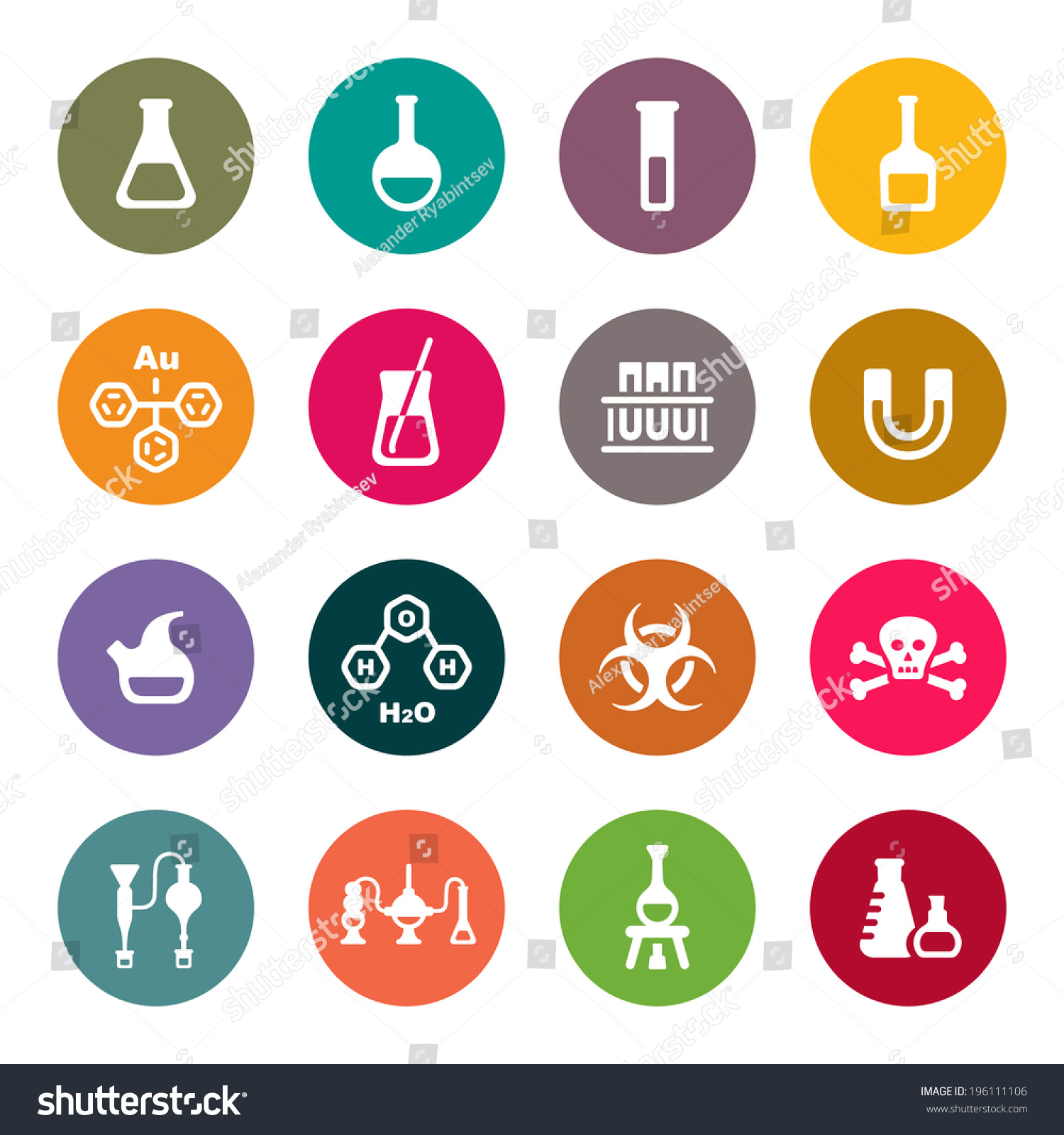 Chemical Icon Set Stock Vector Illustration 196111106 : Shutterstock