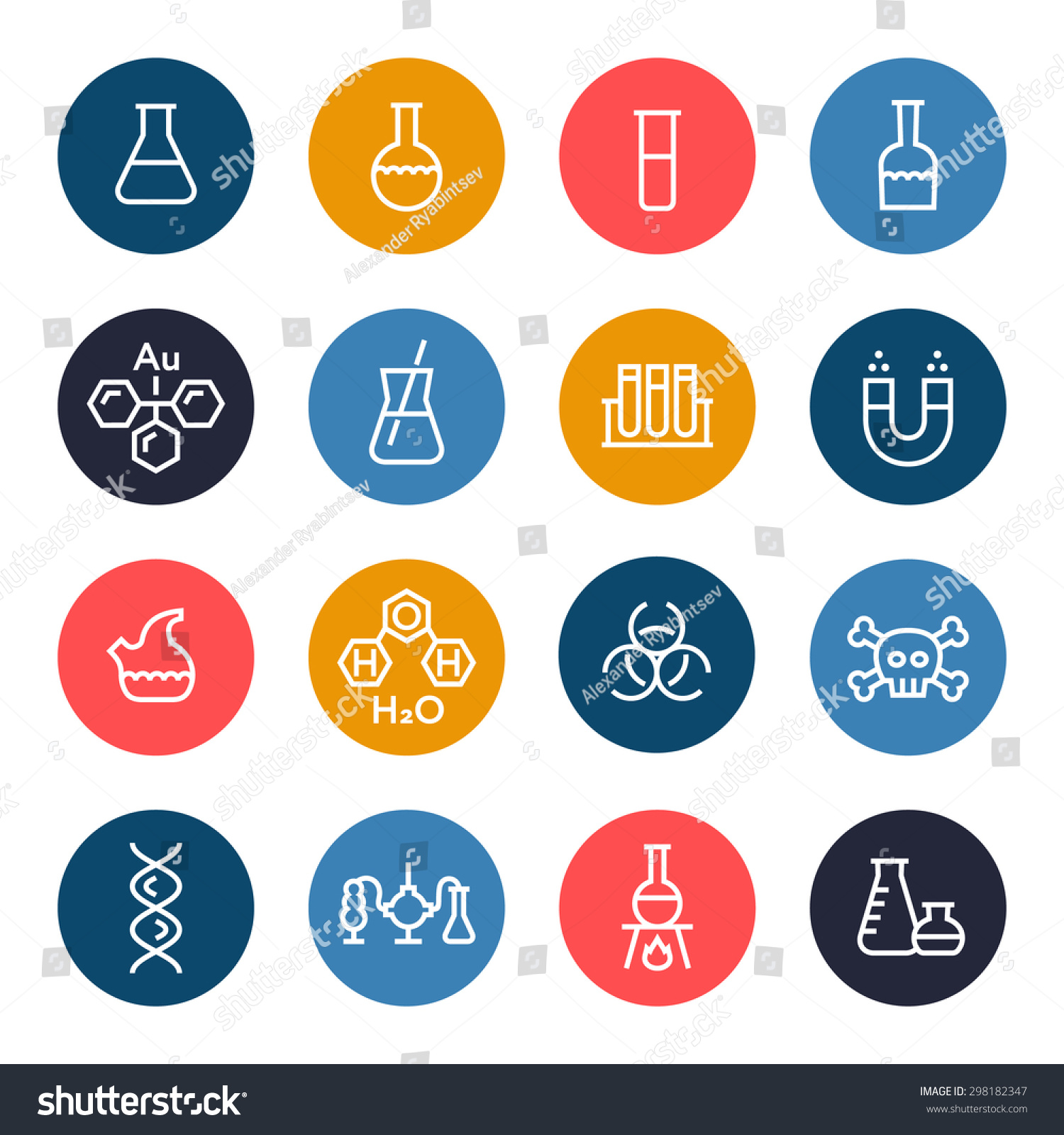 Chemical Icon Set Stock Vector (Royalty Free) 298182347