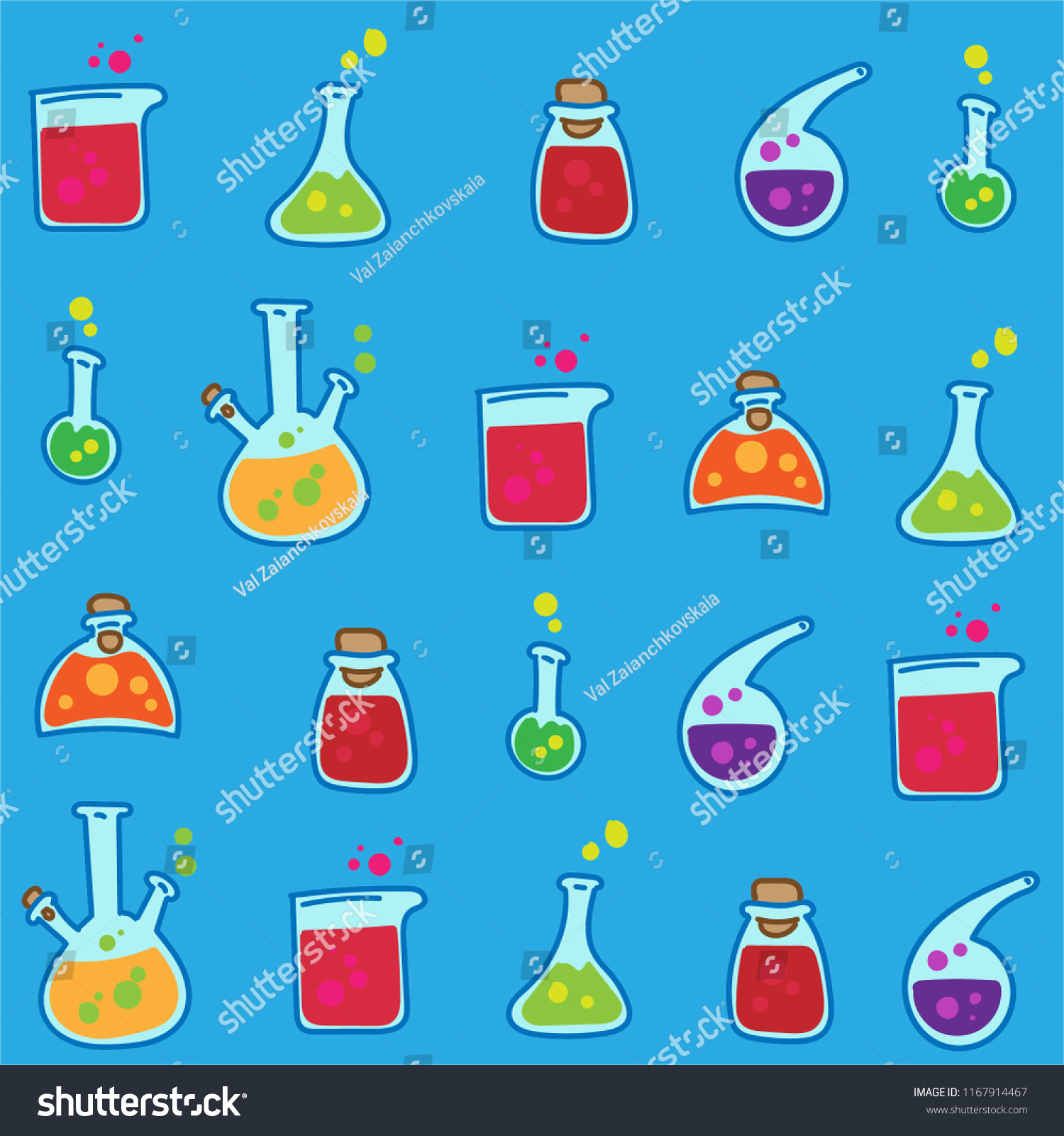 Chemical Potions Vector Pattern: vector de stock (libre de regalías ...