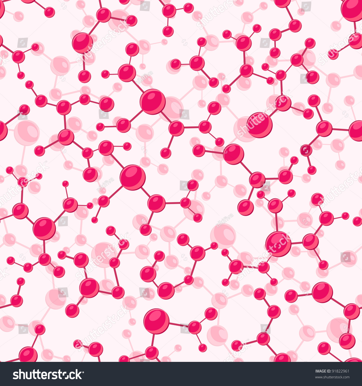 Chemical Seamless Pattern Pink Molecule Structure Stock Vector Royalty