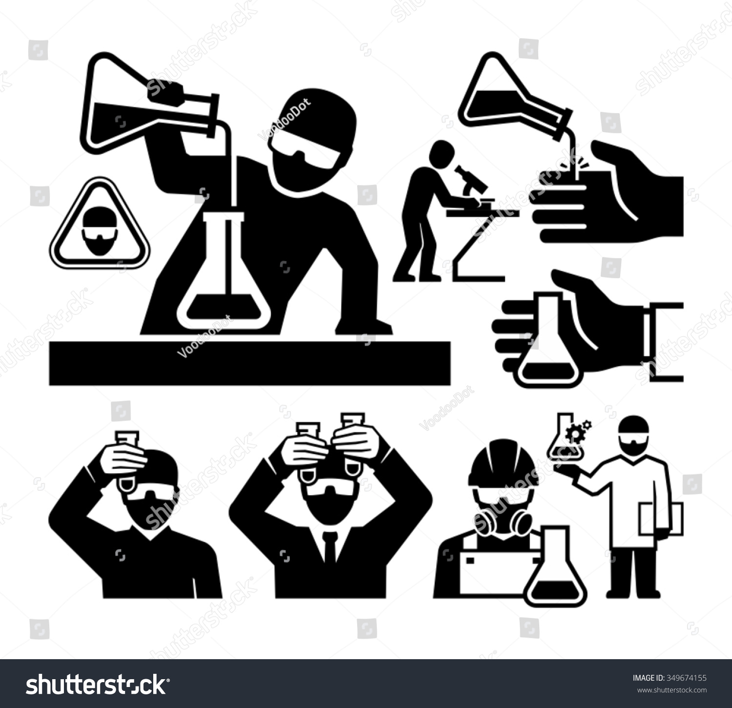 Chemist Material Scientist Icons Vector Stock Vector (Royalty Free ...