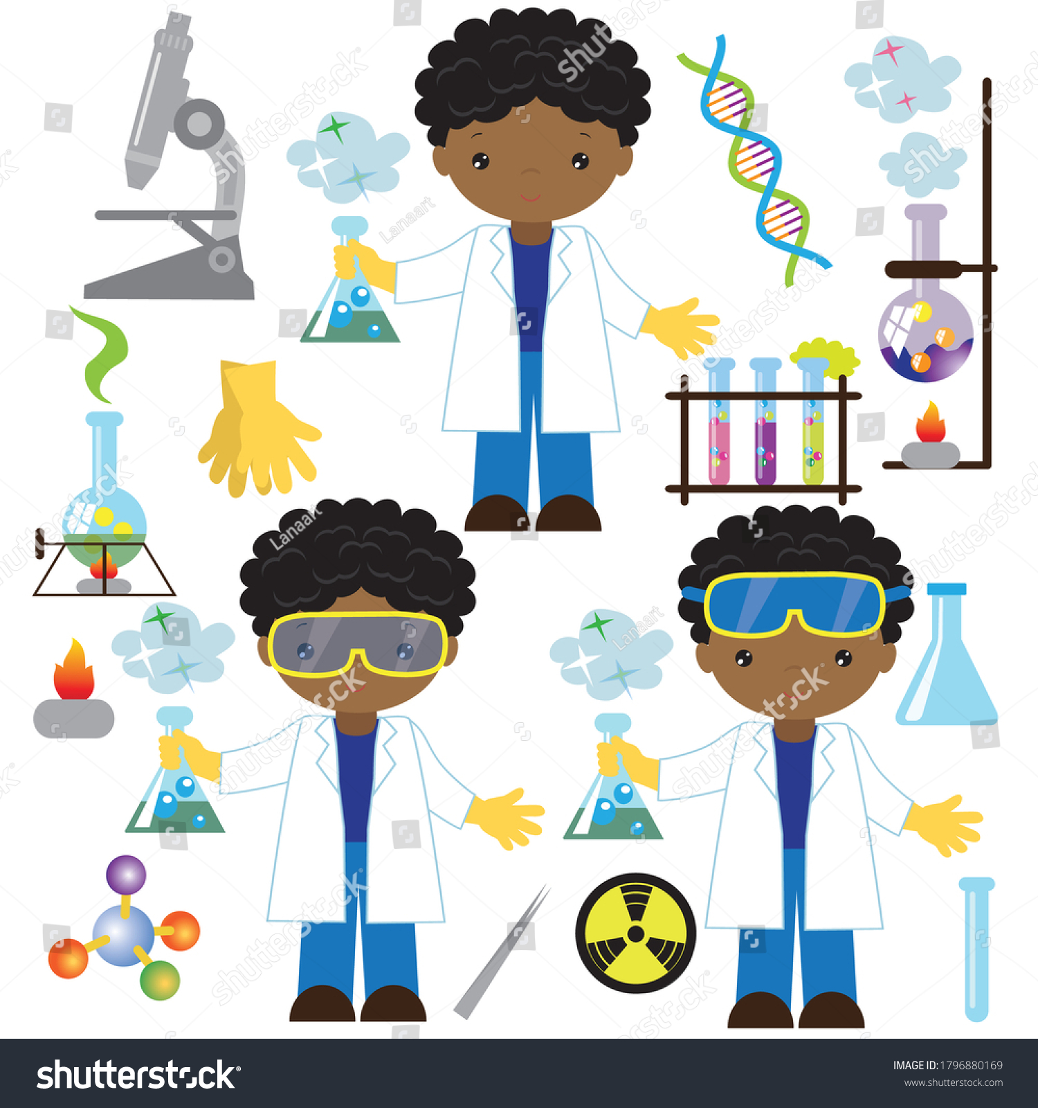 Chemist Boy Vector Cartoon Illustration Stock Vector (Royalty Free ...