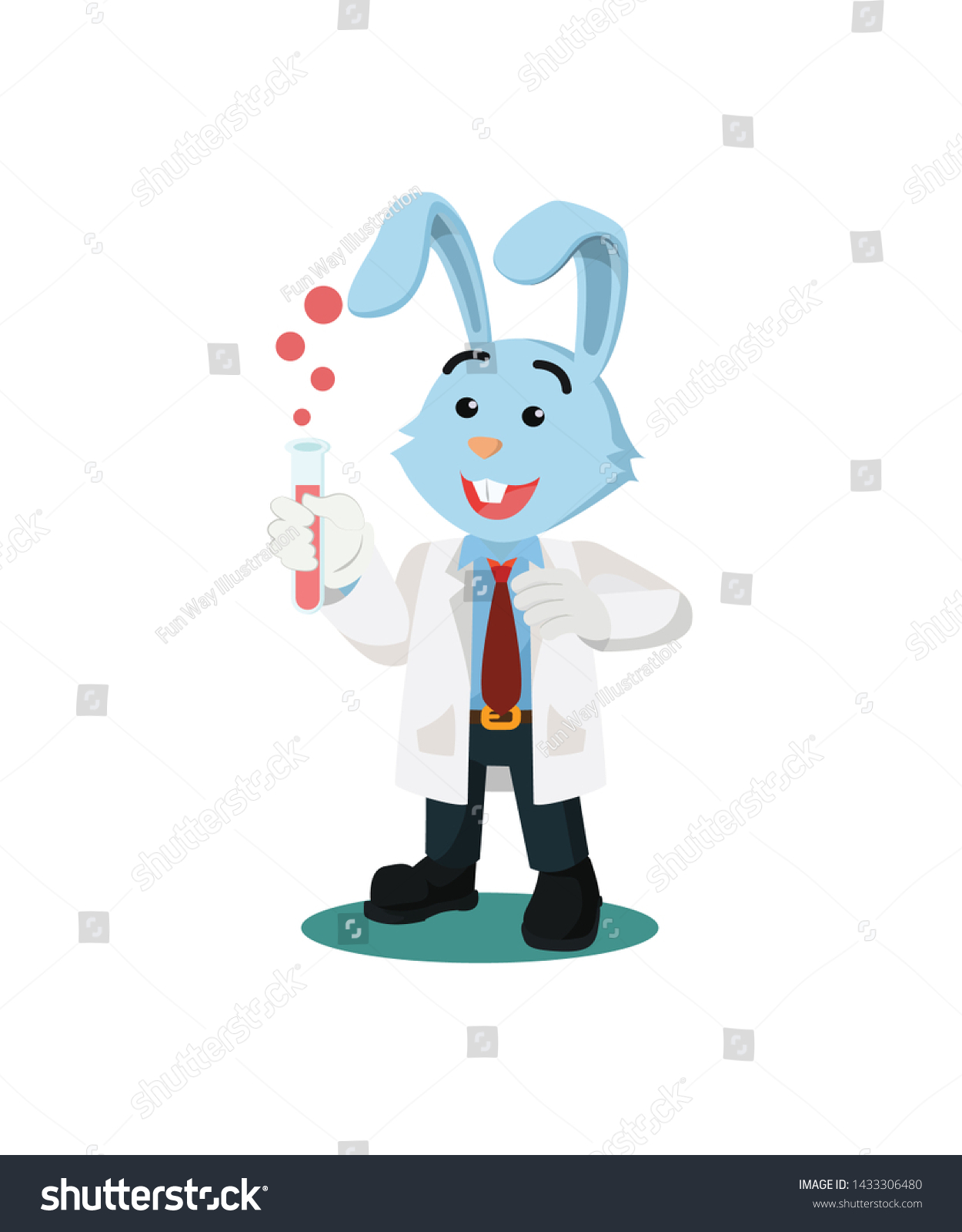 Chemist Rabbit Character Isolated White Stock Vector (Royalty Free ...
