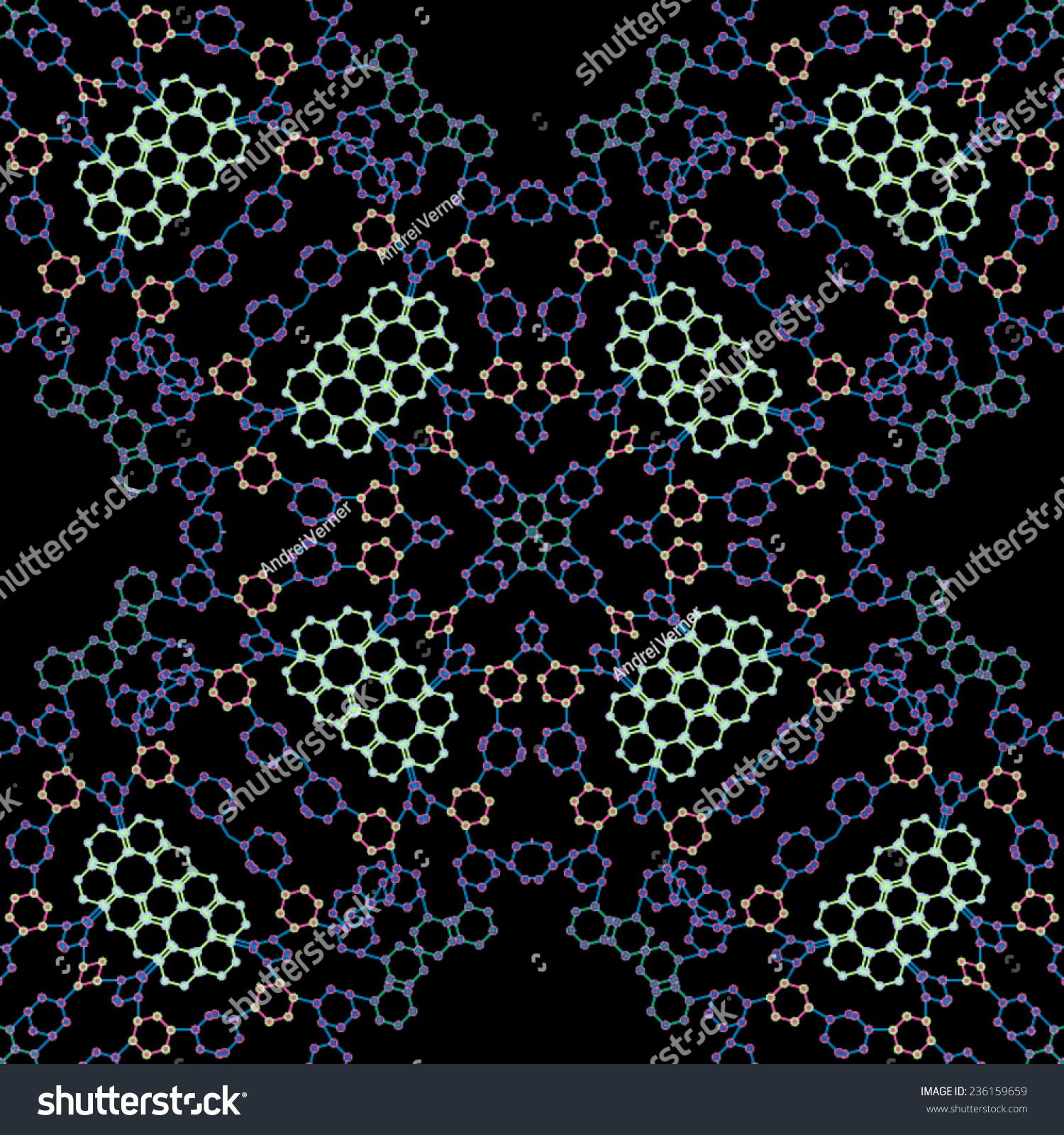 Chemistry Hexagon Molecules Seamless Pattern Vector Stock Vector ...