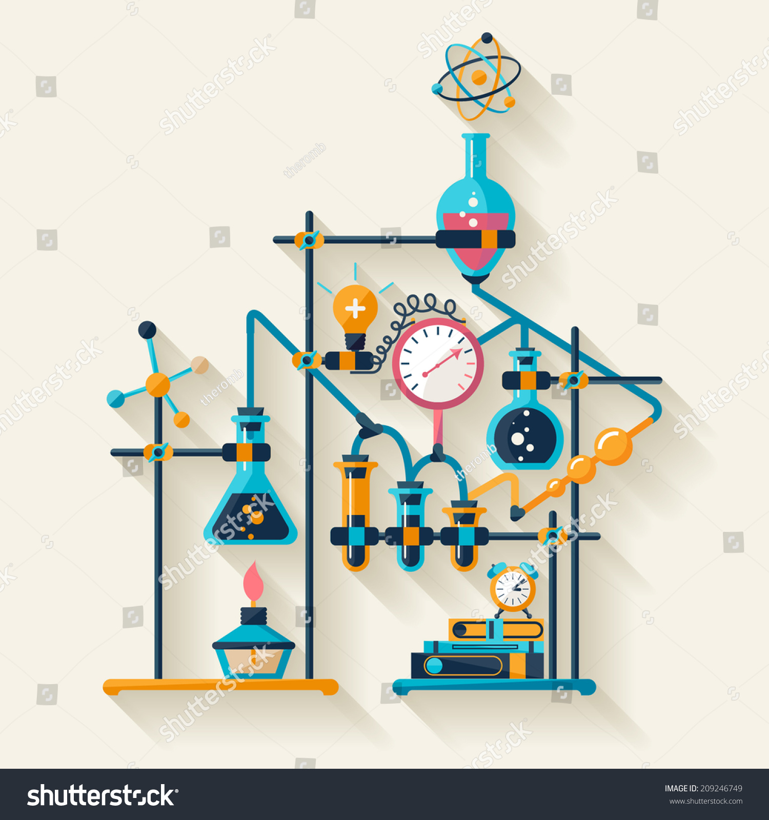 Chemistry Infographic. Flat Design Stock Vector Illustration 209246749 ...