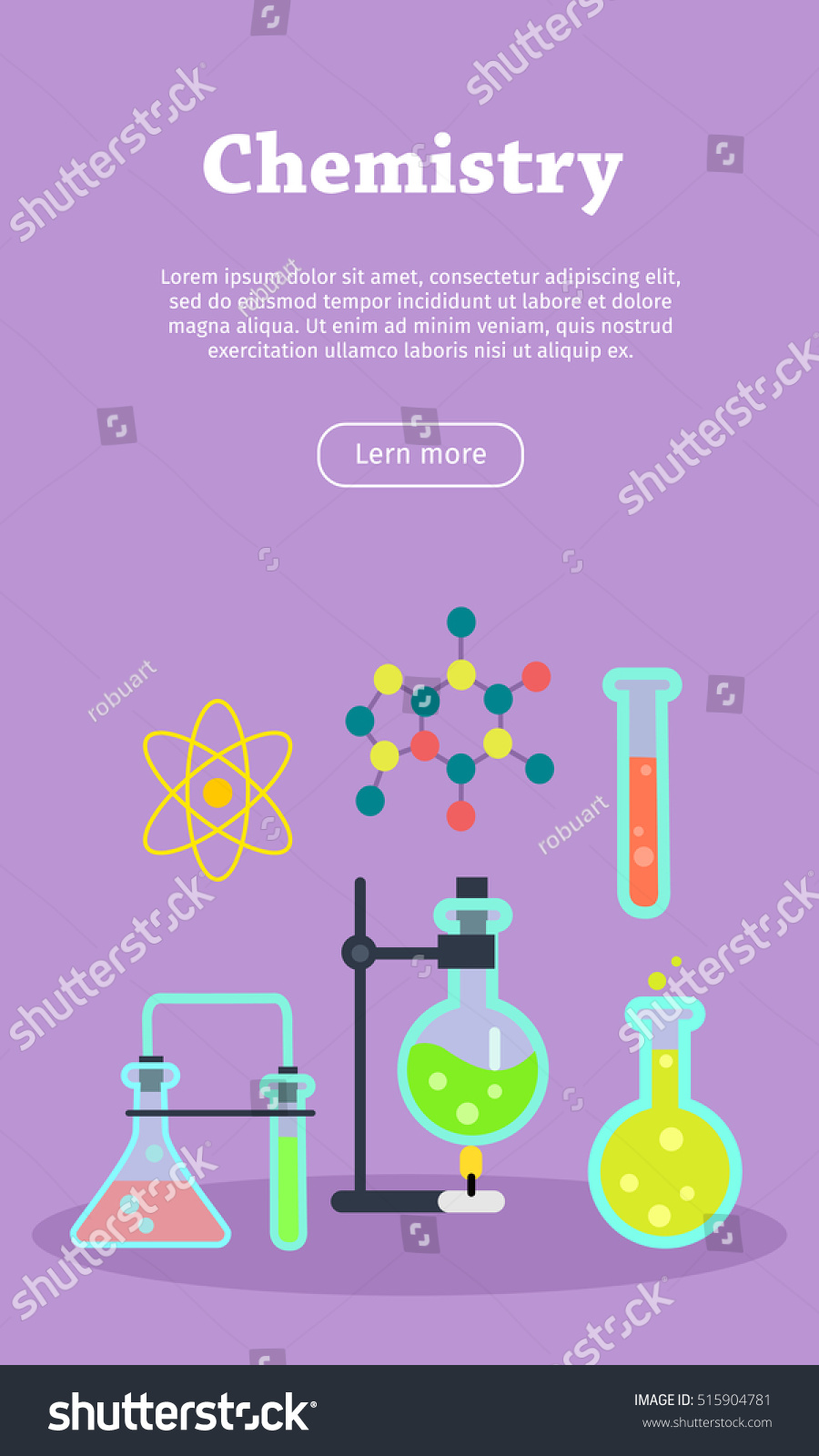 Chemistry Laboratory Banner Various Tubes Flasks: vector de stock ...