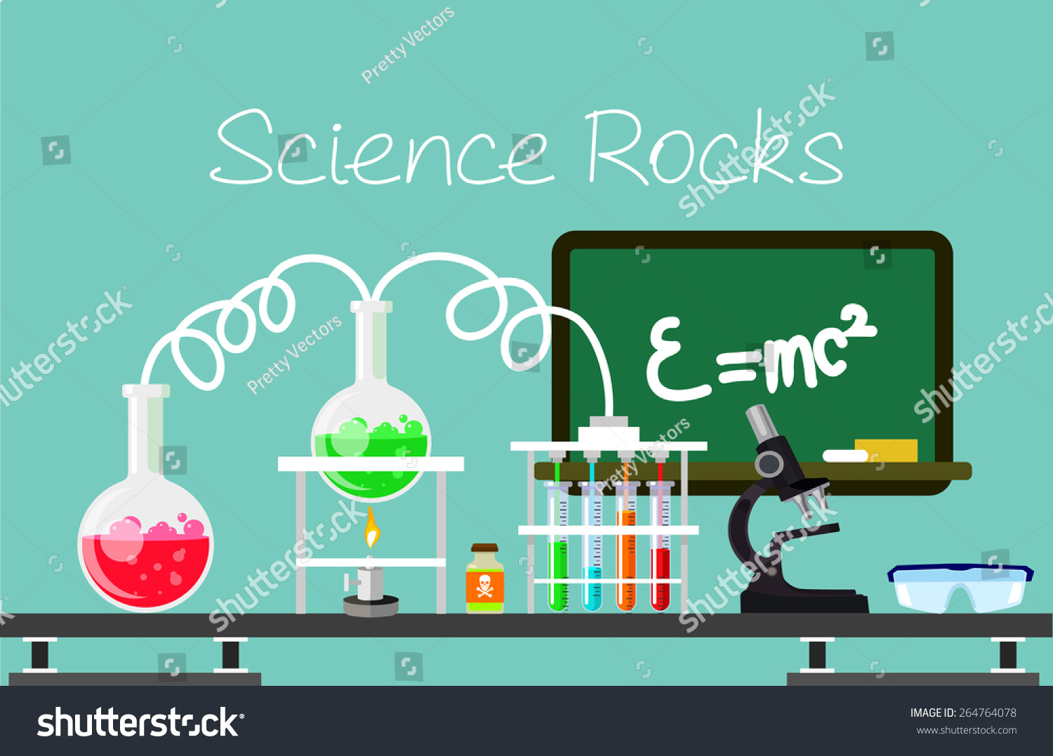 Chemistry Vector Flat Illustration: vector de stock (libre de regalías ...