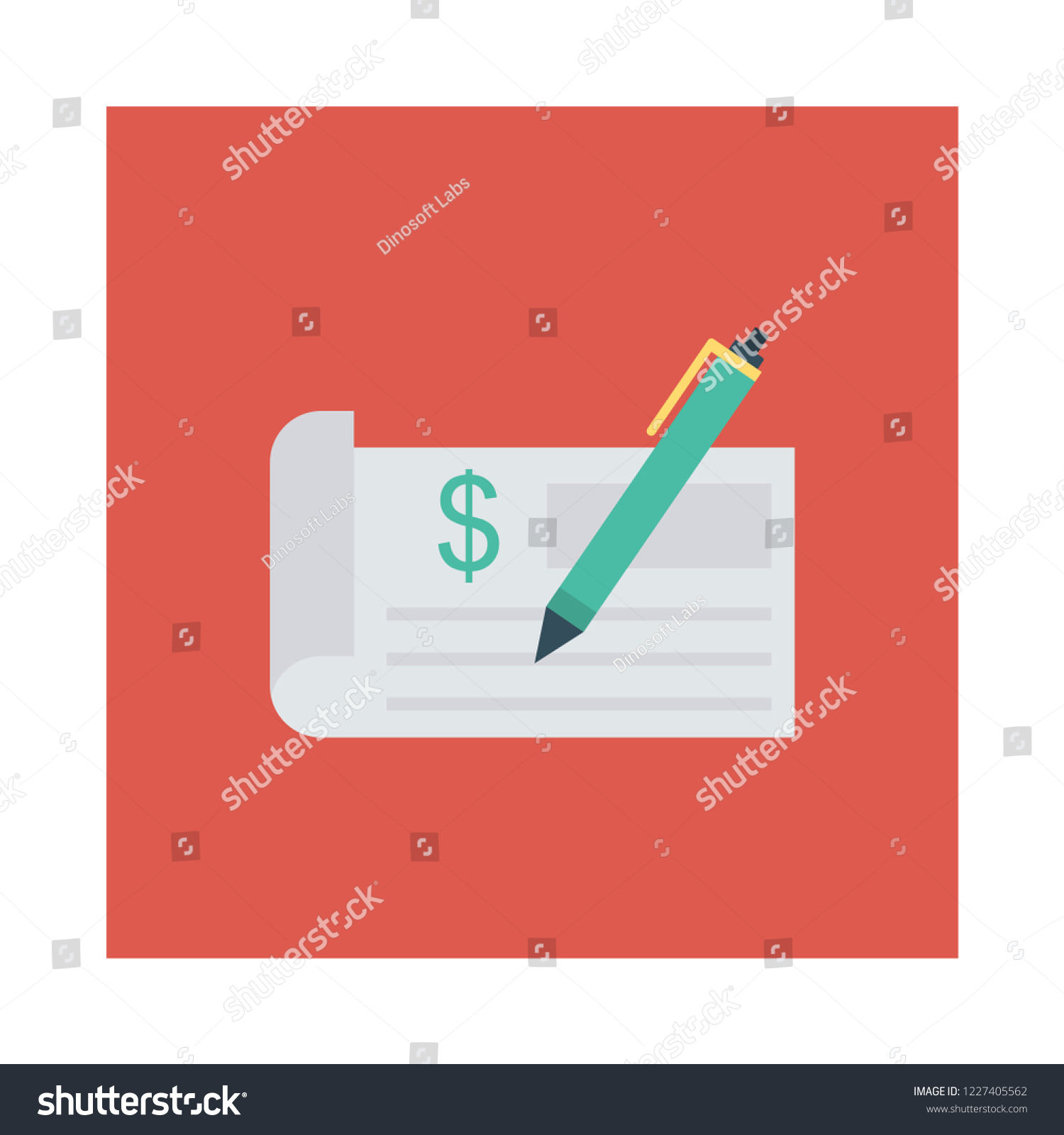Cheque Pay Bank Stock Vector (Royalty Free) 1227405562