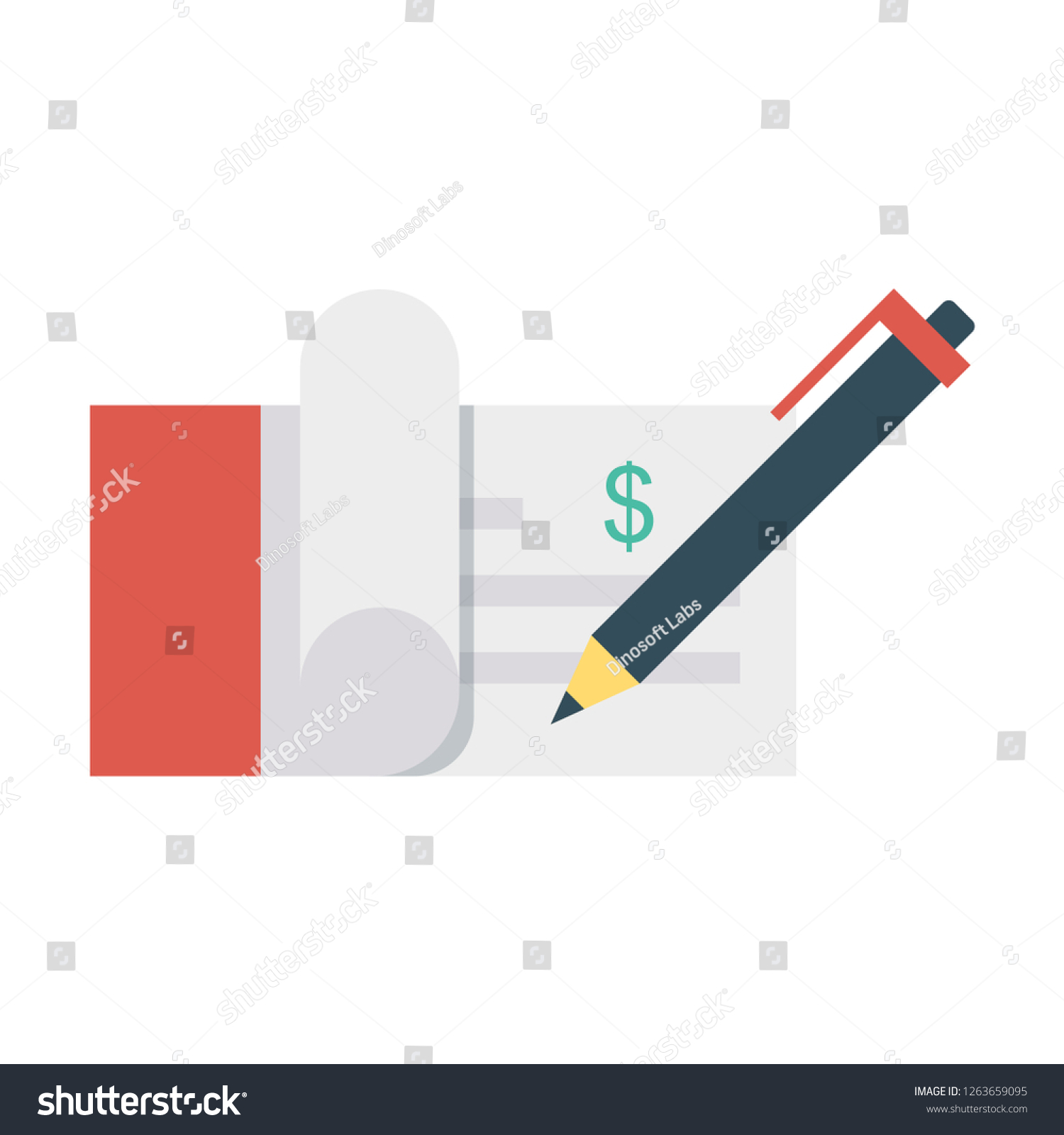 Cheque Pay Signature Stock Vector (Royalty Free) 1263659095 | Shutterstock