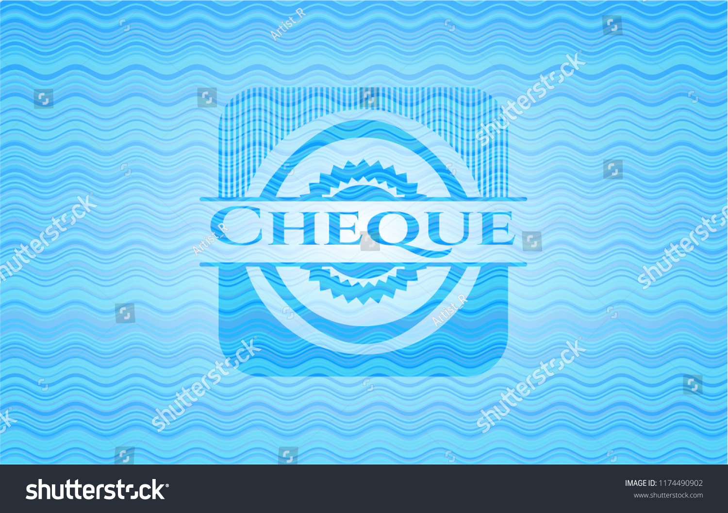 Cheque Water Wave Representation Emblem Background Stock Vector ...