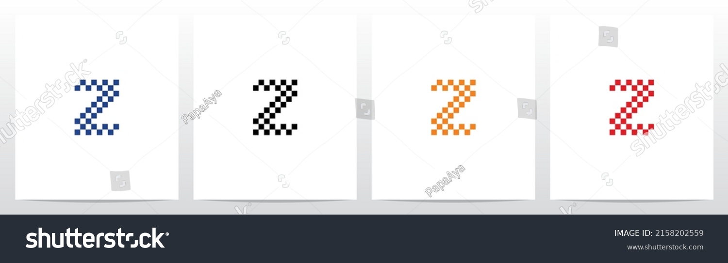 Chequered Pattern Letter Logo Design Z Stock Vector (Royalty Free ...