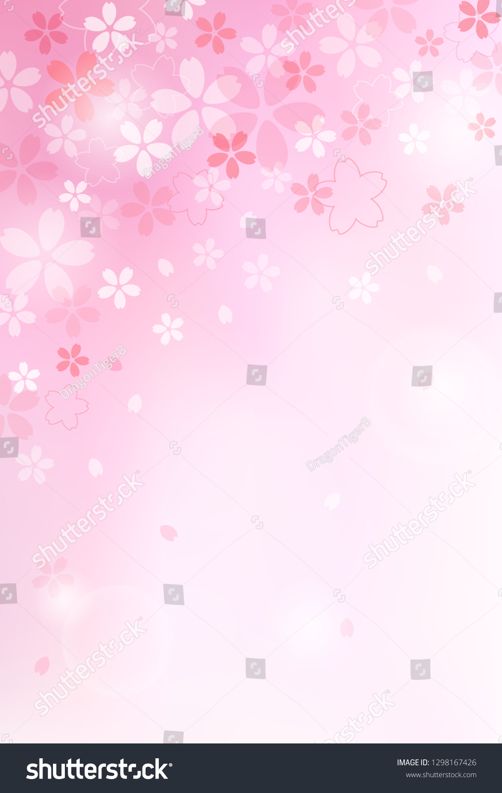Cherry Light Background Postcard Template Stock Vector (Royalty Free ...