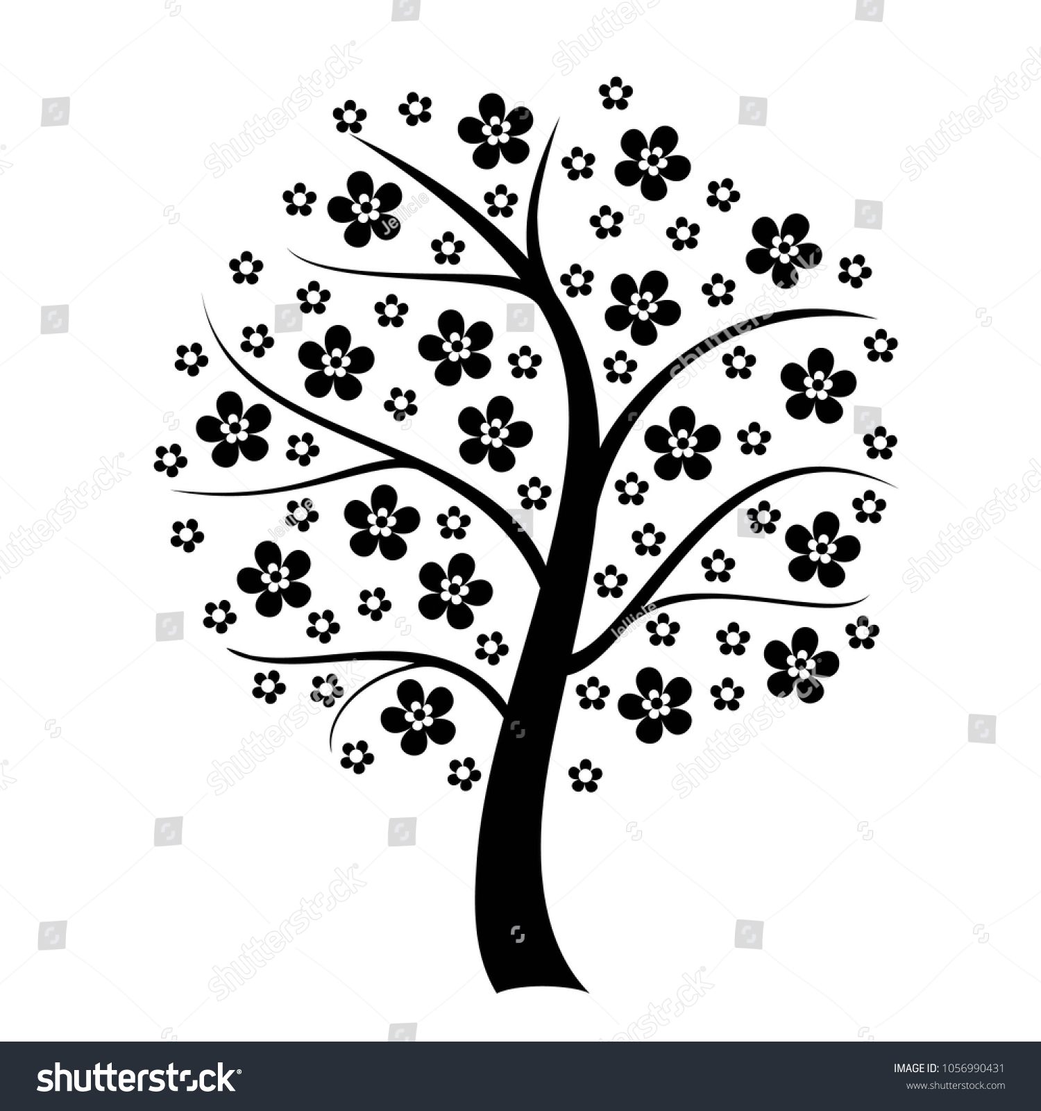 Cherry Blossom Tree Icon: vector de stock (libre de regalías ...