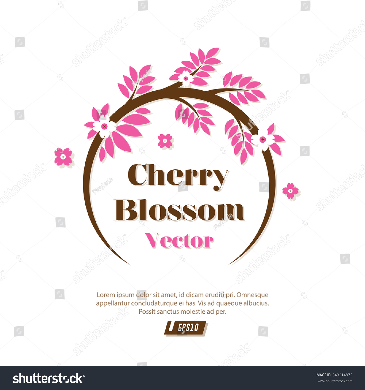 Cherry Blossom Tree Vector Logo 스톡 벡터(로열티 프리) 543214873