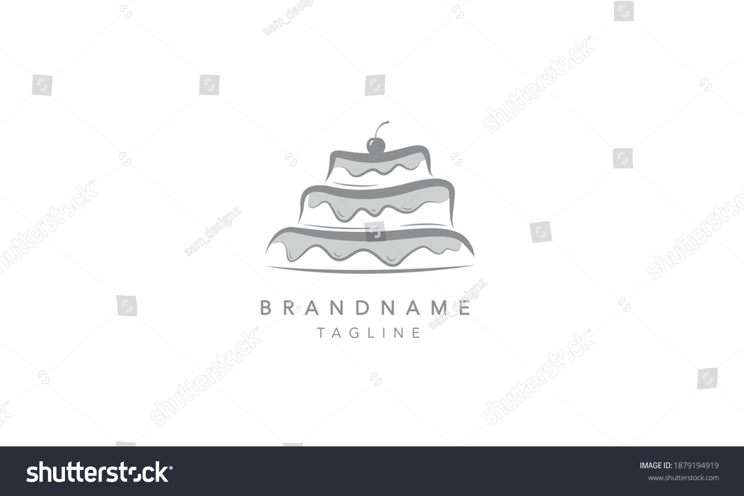 Cherry Cake Abstract Monogram Icon Logo Stock Vector (Royalty Free ...