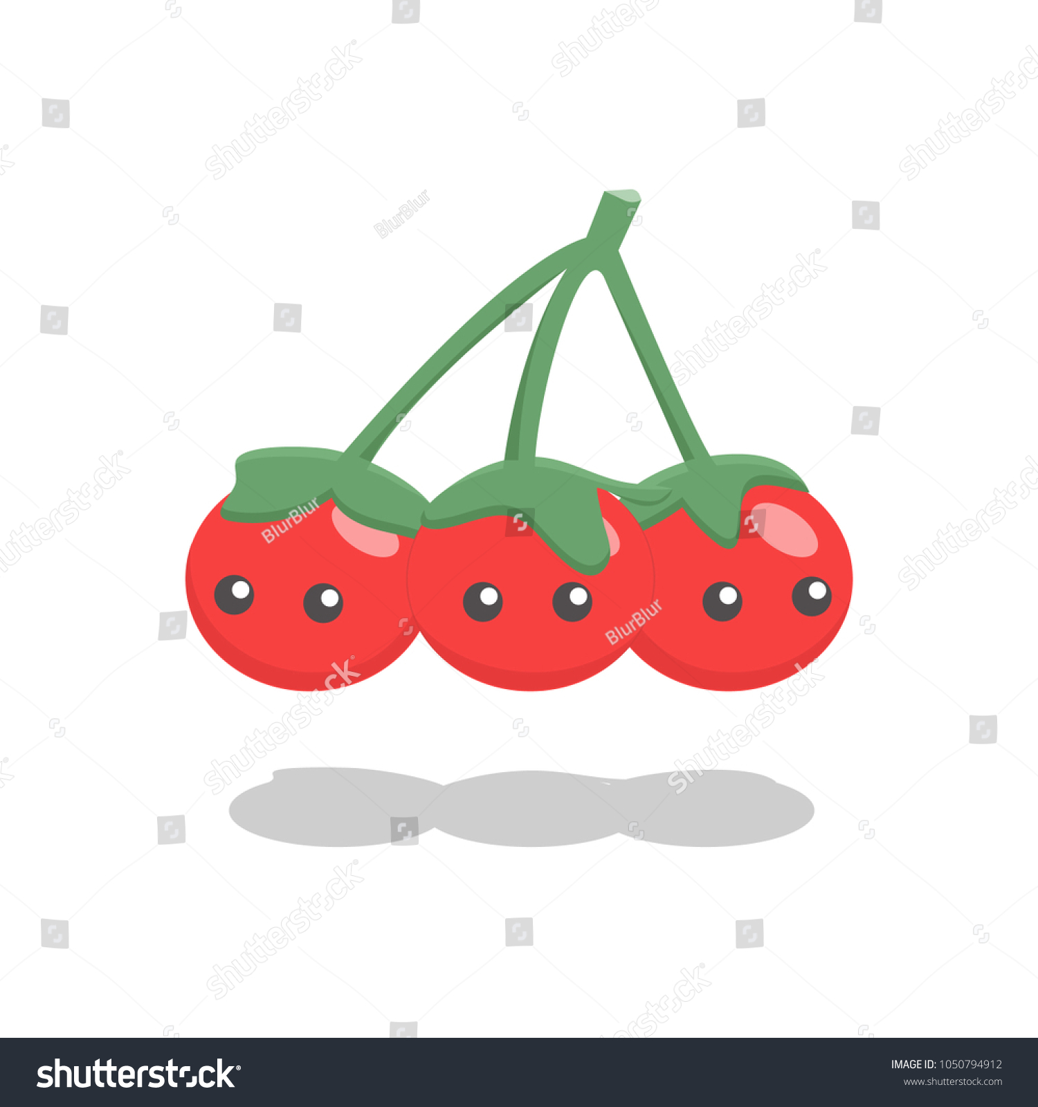 Cherry Cartoon Object On White Background Stock Vector (Royalty Free ...