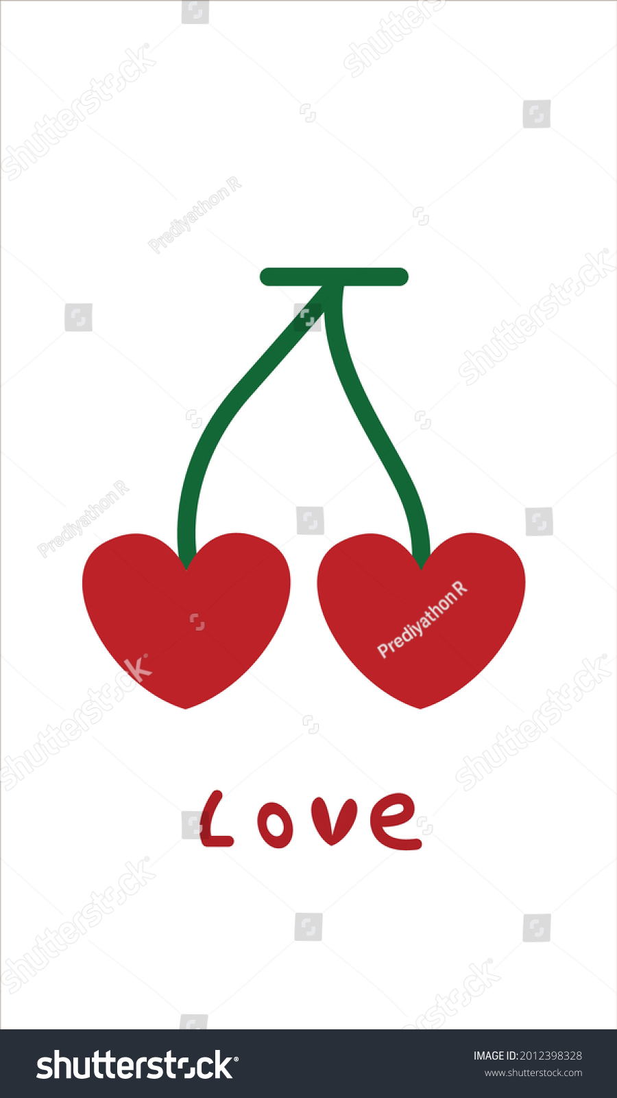 Cherry Heart Patterns Cherry Red Backgrounds Stock Vector (Royalty Free ...