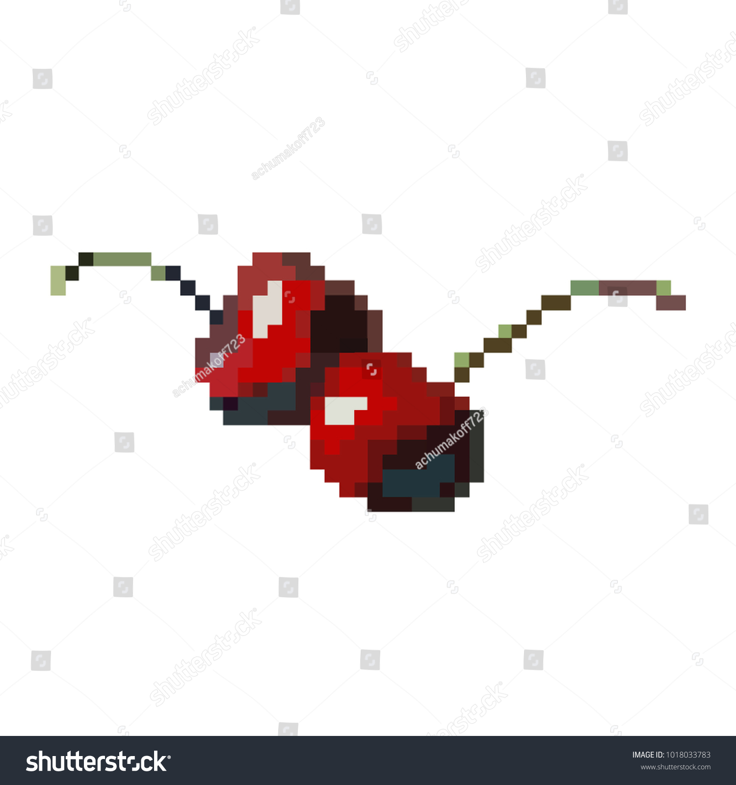 Cherry Pixel Art 8 Bit 16 Stock Vector (Royalty Free) 1018033783