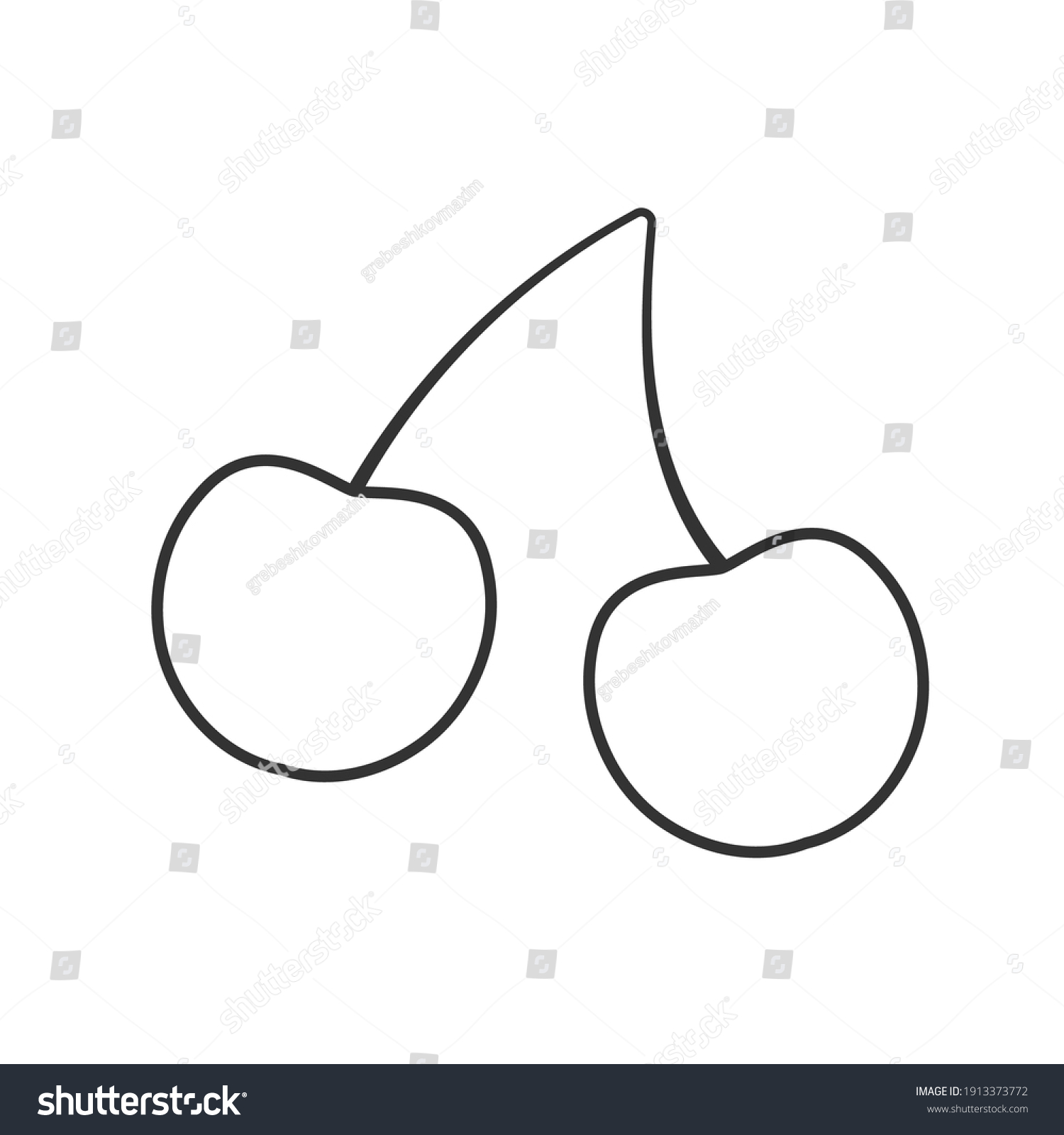 Cherry Line Icon Design Isolated Vector Stock Vector (Royalty Free ...