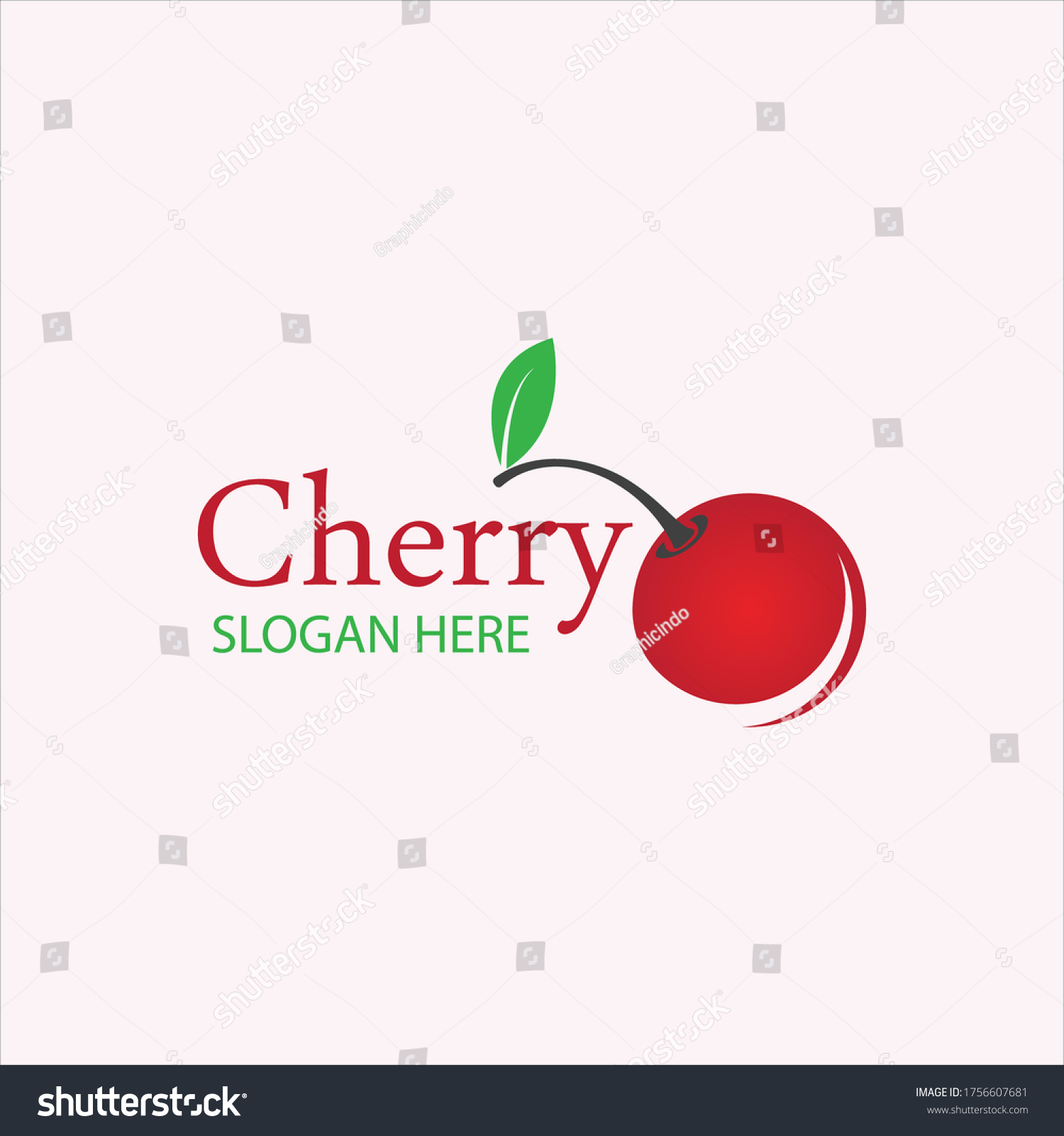 Modèle de création de logo cerise. : image vectorielle de stock (libre ...