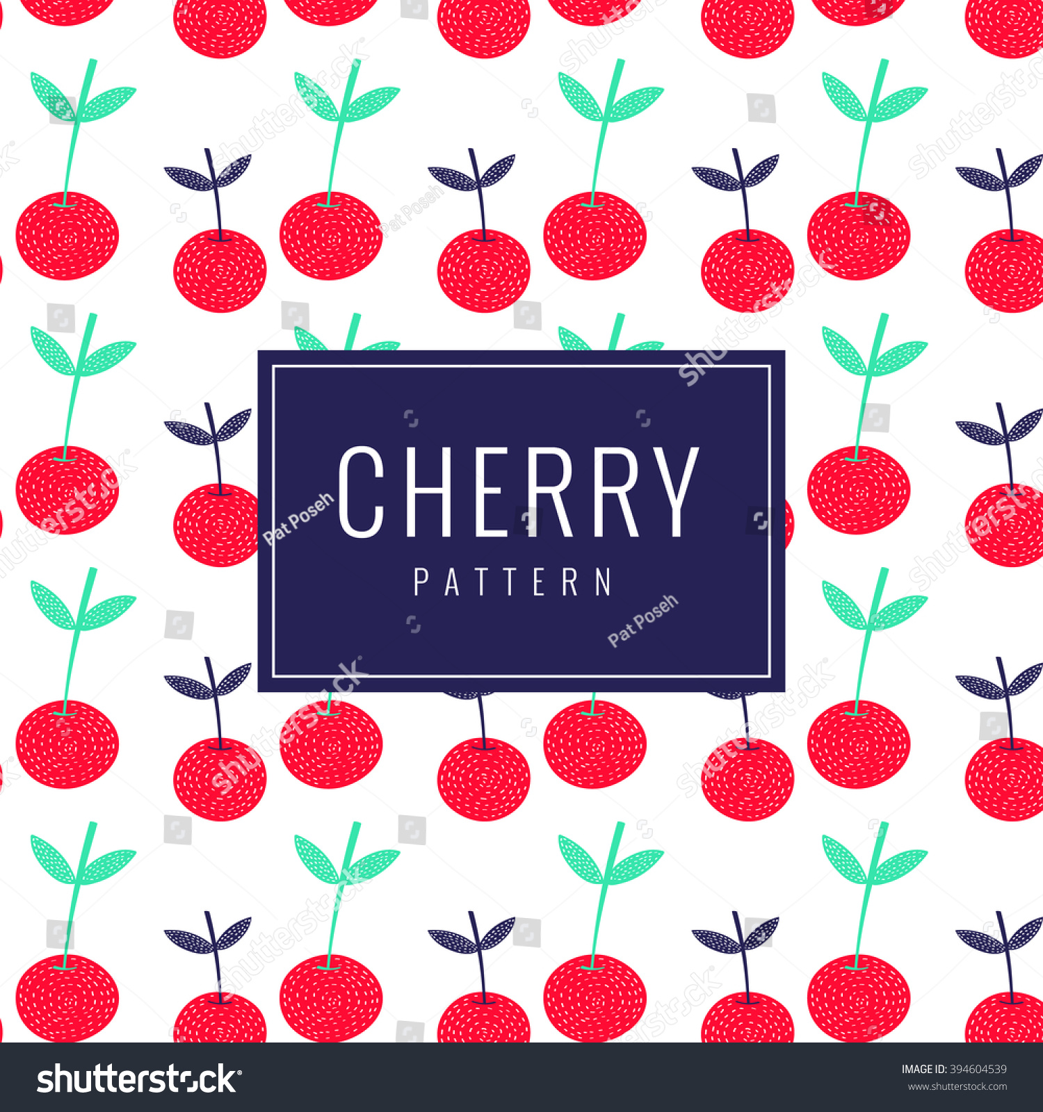 Cherry Pattern Wallpaper Design Print Texture Stock Vector (Royalty ...