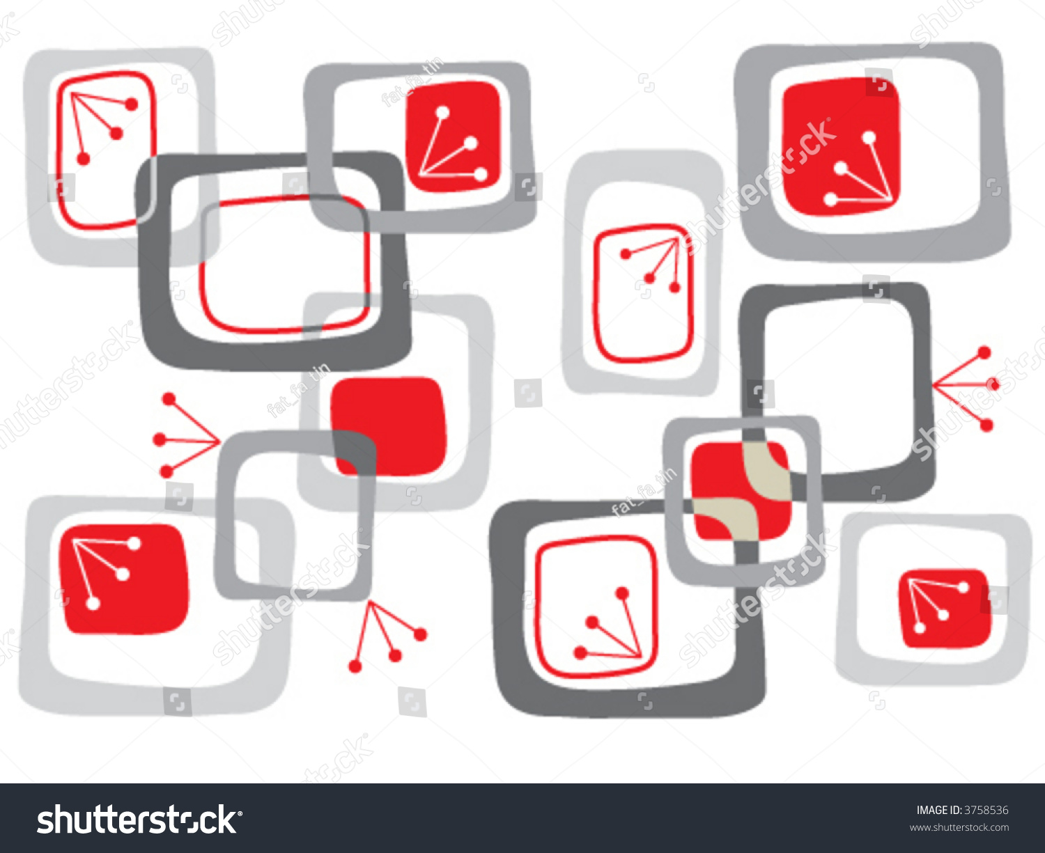 Cherry Red Retro Squares Vector Illustrated Stock Vector (Royalty Free ...