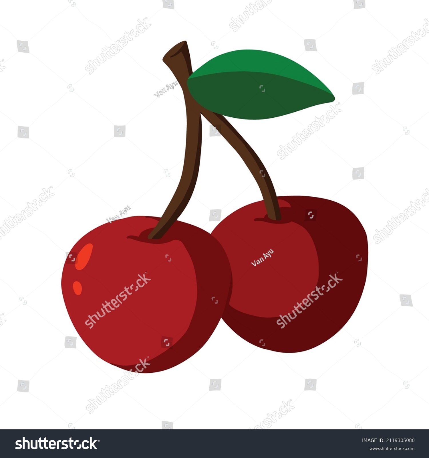 Cherry Simple Cartoon Vector Illustration Cherry Stock Vector (Royalty ...