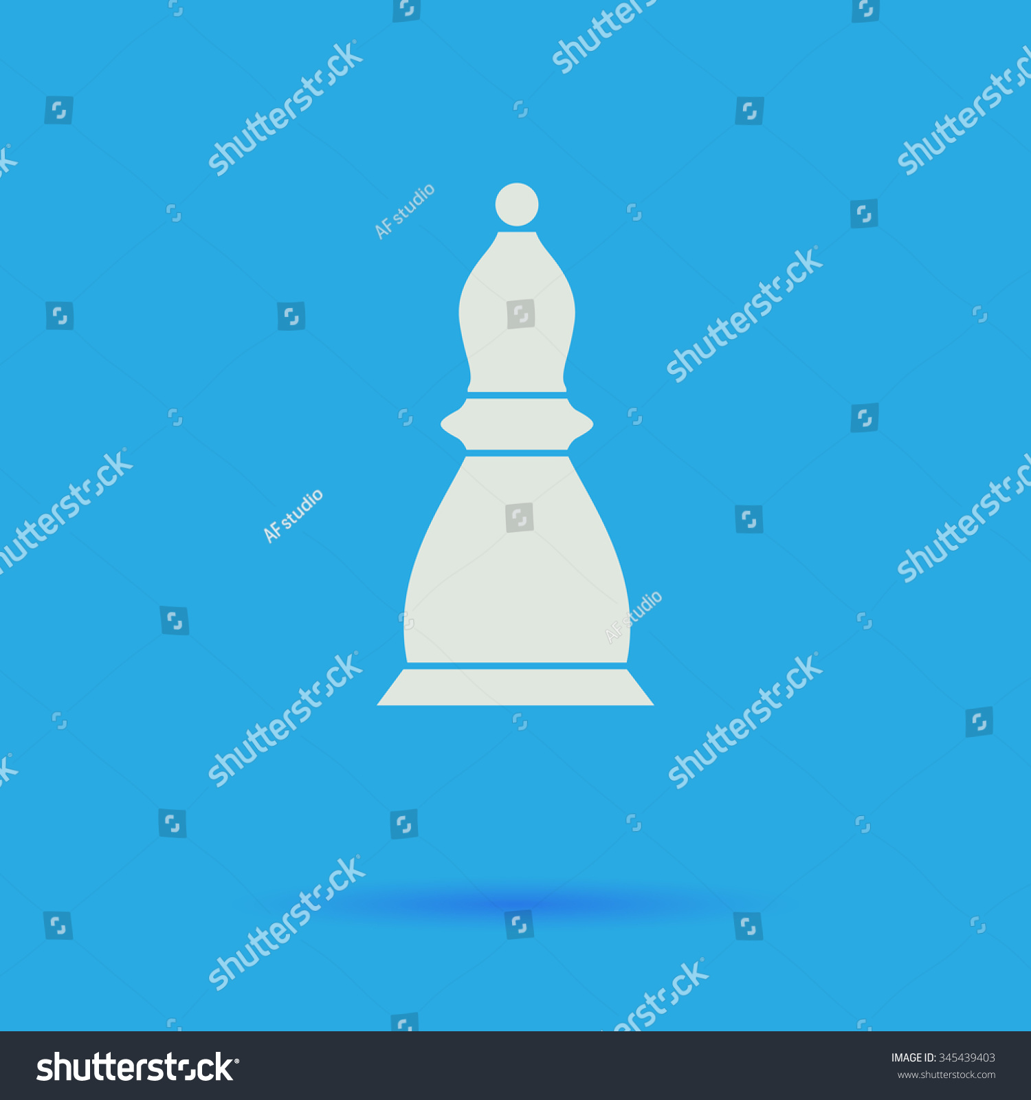 Chess Bishop White Flat Vector Simple Stock Vector (Royalty Free ...