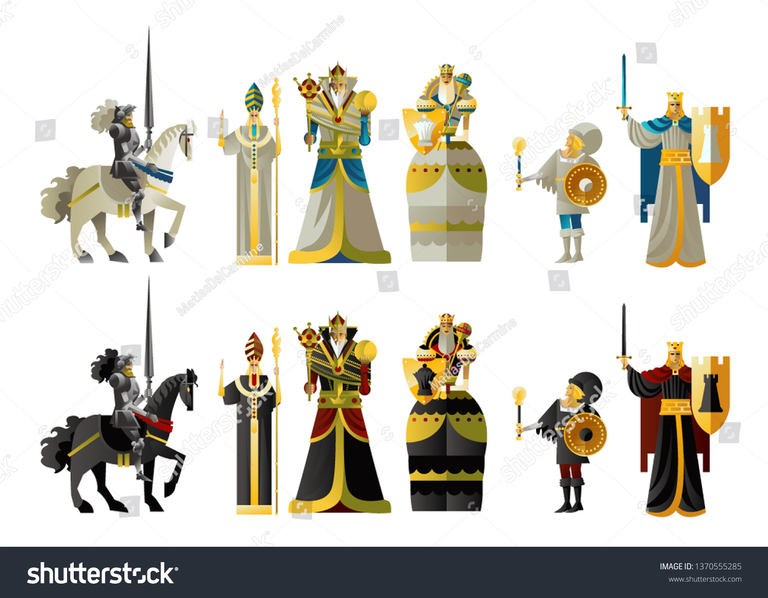 Chess Board Game Strategy Characters Stock Vector (Royalty Free ...